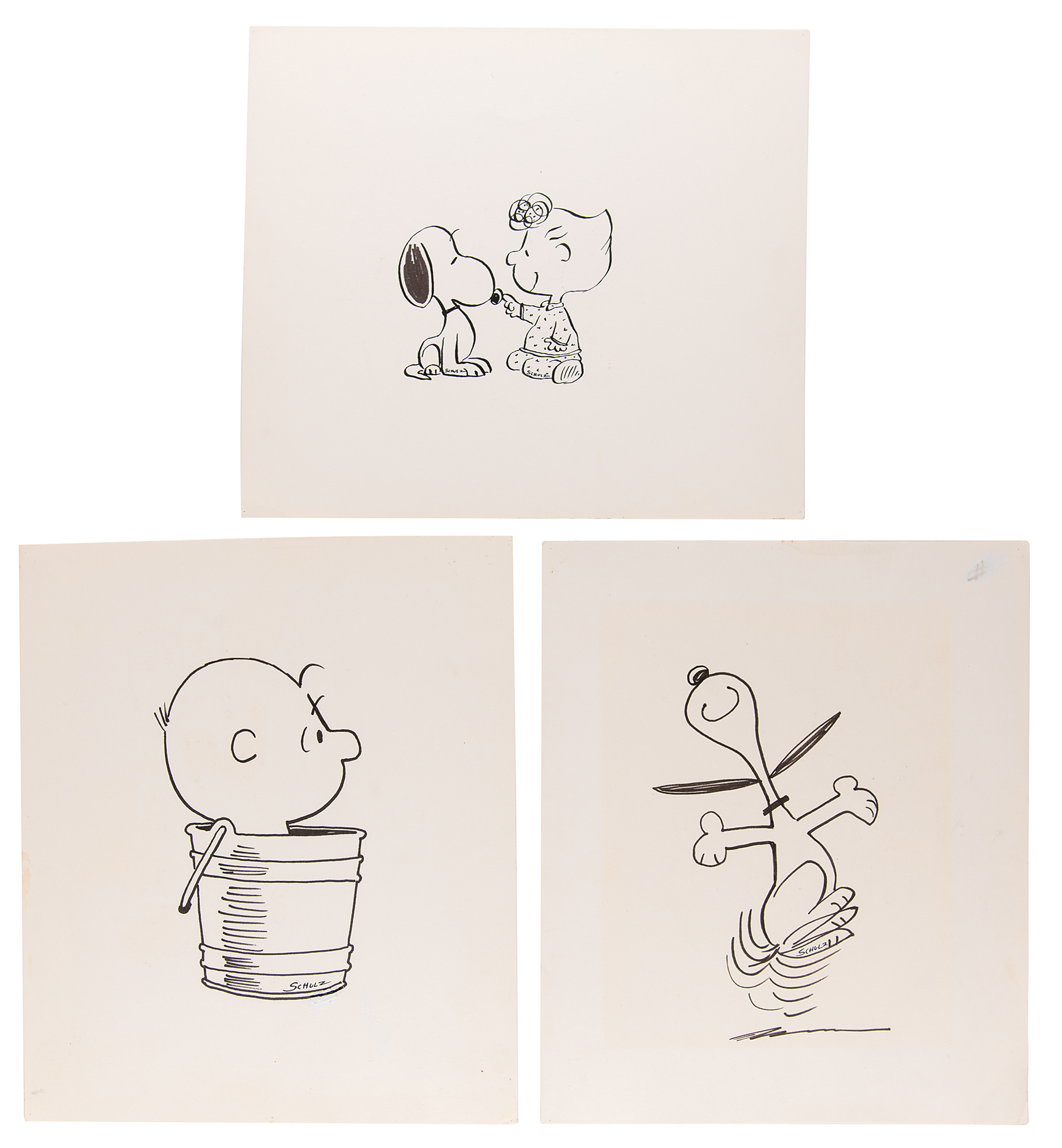 Charles Schulz (13) Original 'Peanuts' Drawings for