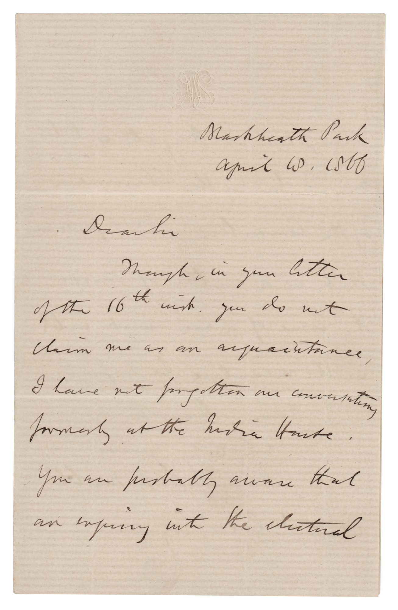 John Stuart Mill Autograph Letter Signed | RR Auction