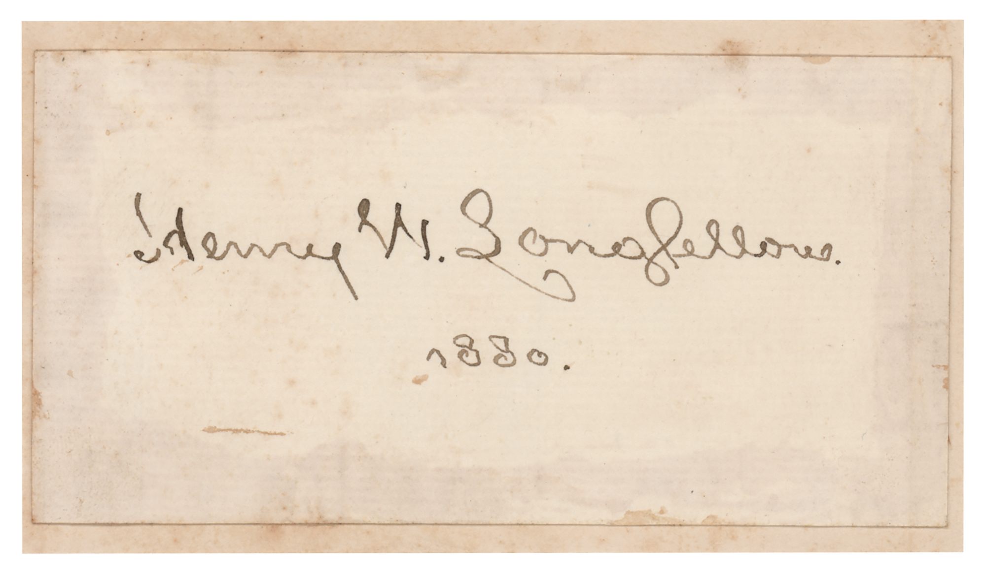 Henry Wadsworth Longfellow Signature | RR Auction