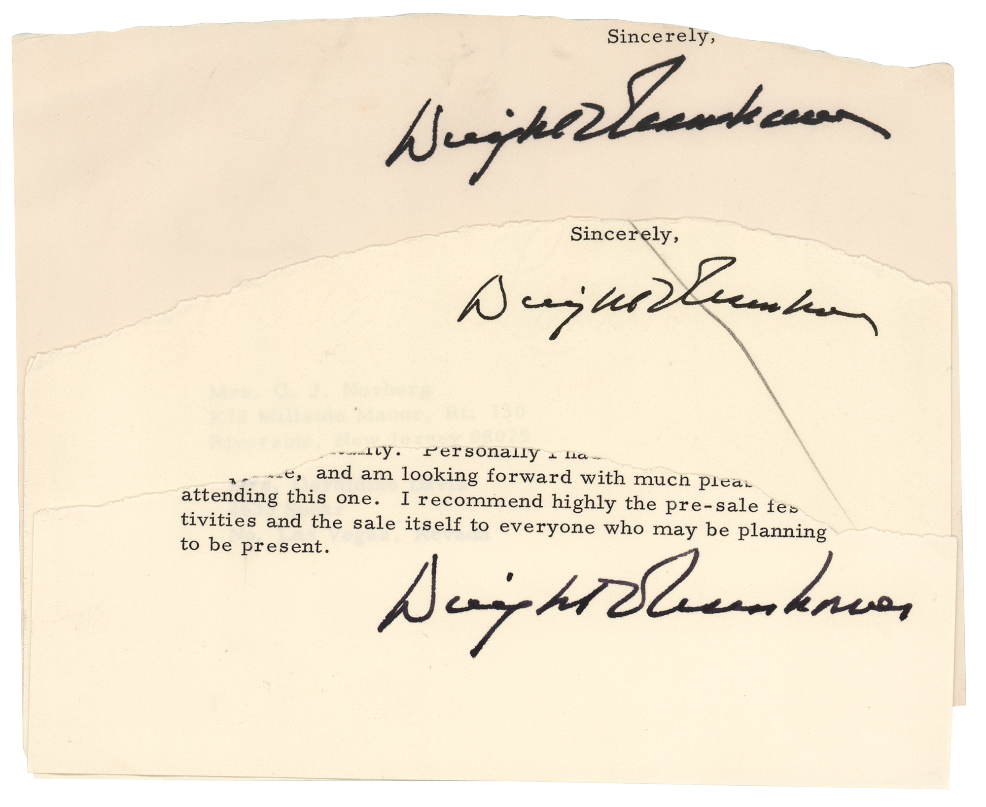 Dwight D. Eisenhower (3) Signatures | RR Auction