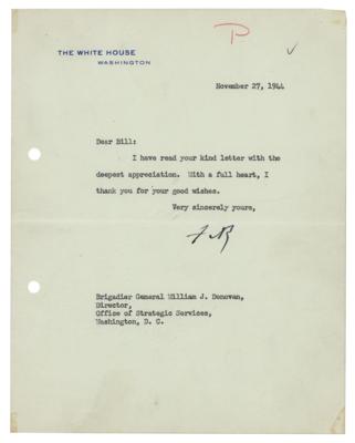 Franklin D. Roosevelt Typed Letter Signed as President to William J.