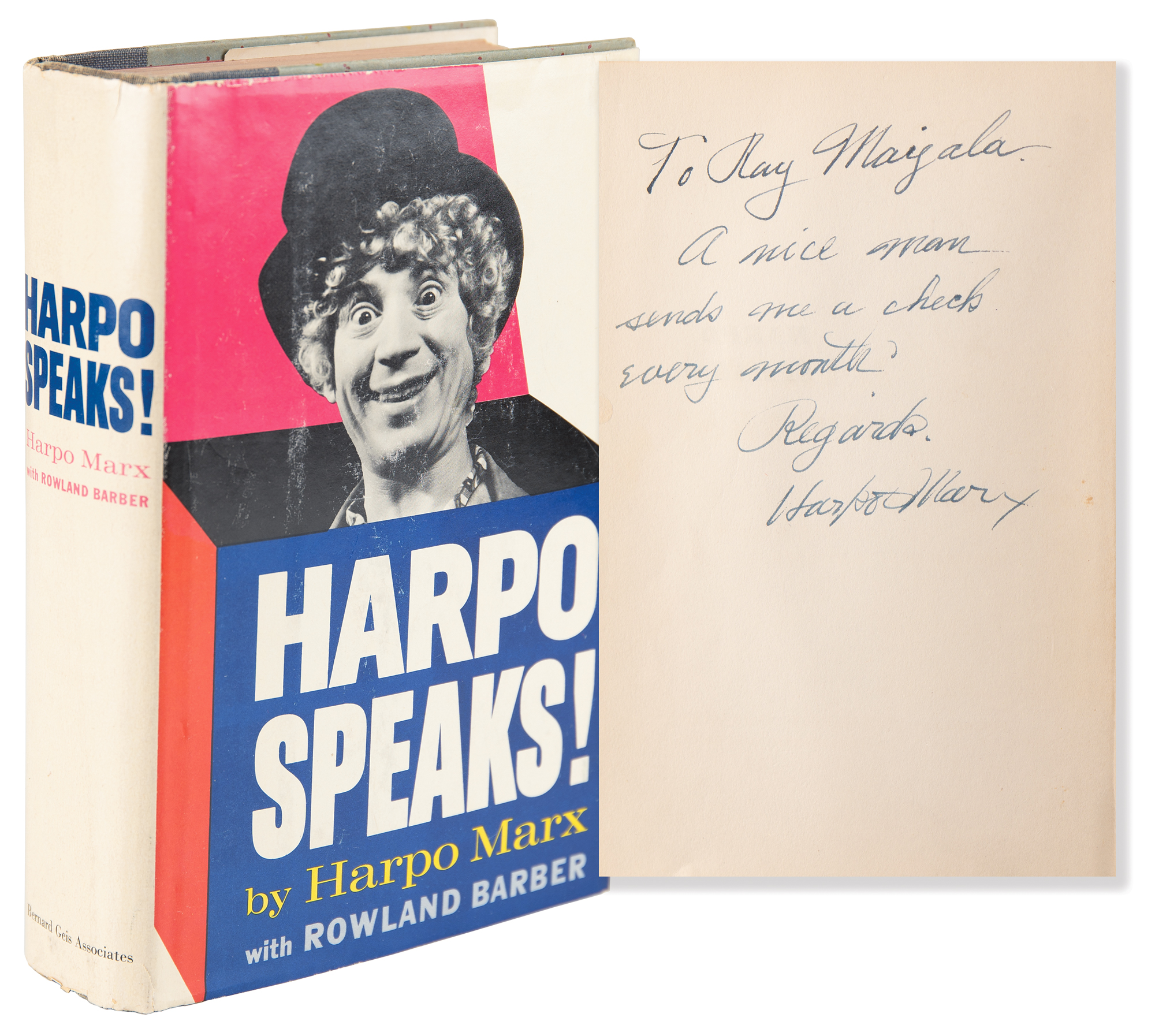 Harpo Marx Signed Book - Harpo Speaks! | RR Auction