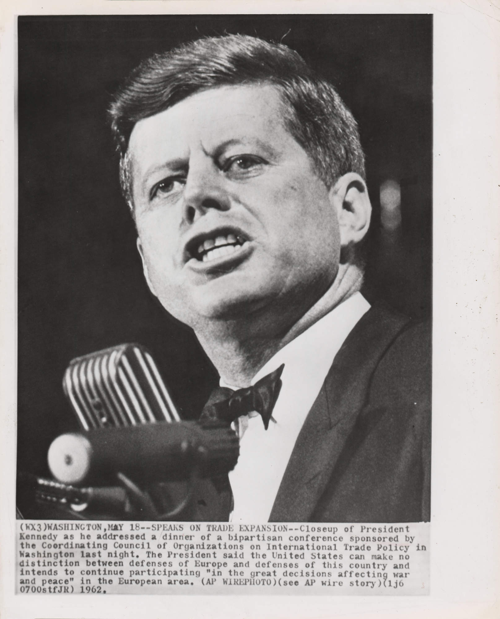 John F. Kennedy 1962 Original Wirephoto | RR Auction