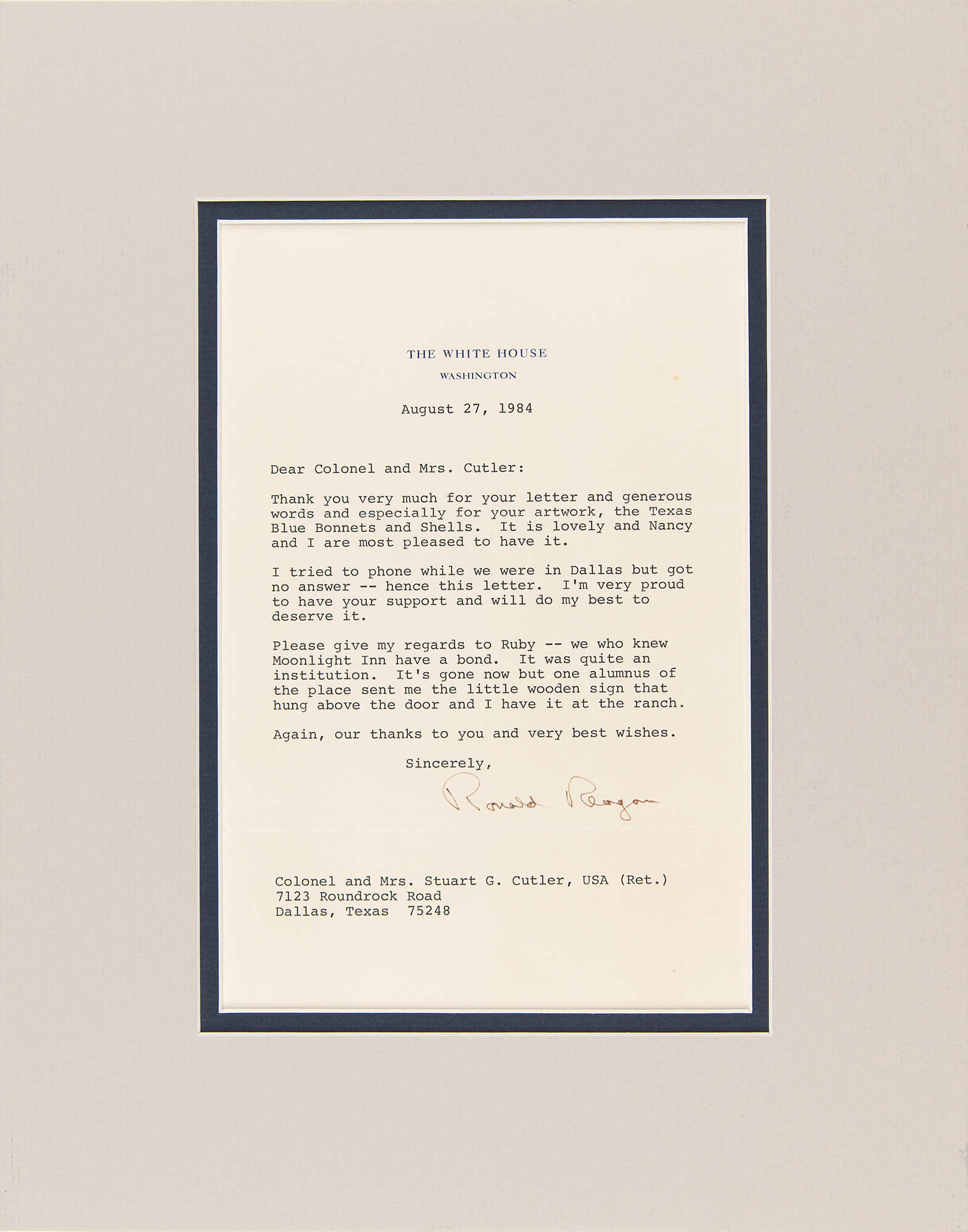 Ronald Reagan Typed Letter Signed as President | RR Auction