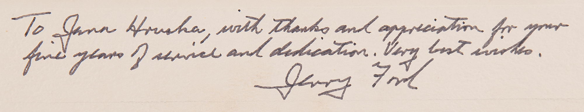 Gerald Ford Signed Photograph to a Watergate Trial Defense Witness