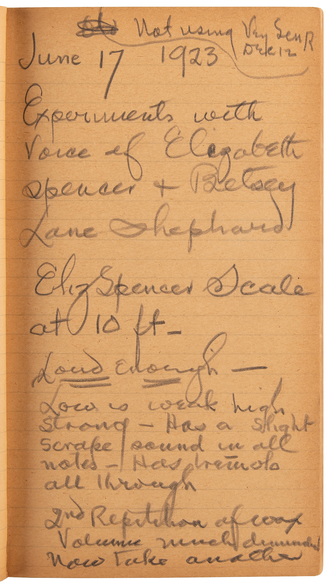 Thomas Edison's Handwritten "Musical Instruments No. 3"