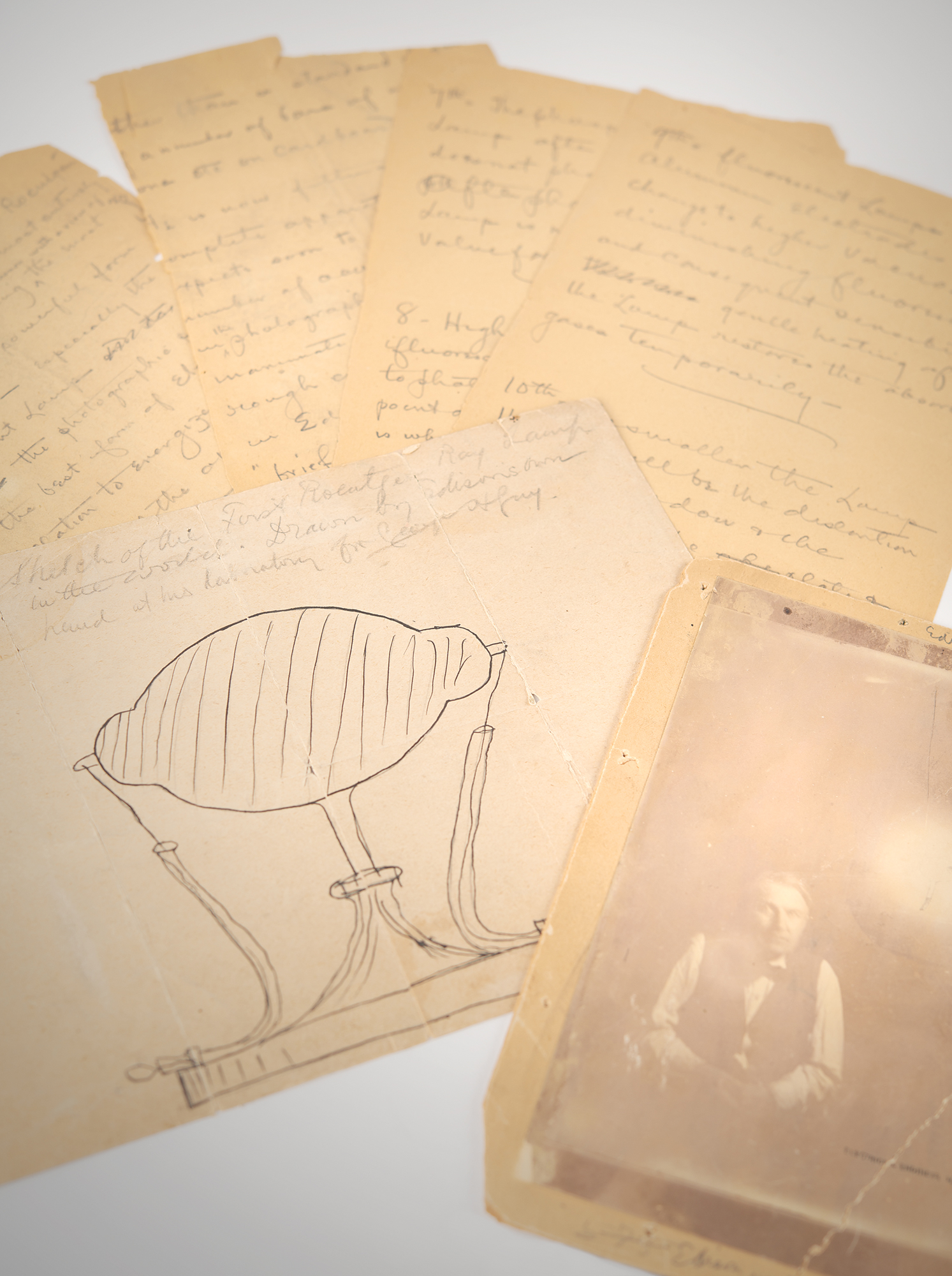 Thomas Edison Handwritten Manuscript on X-Ray Experiments with Sketch