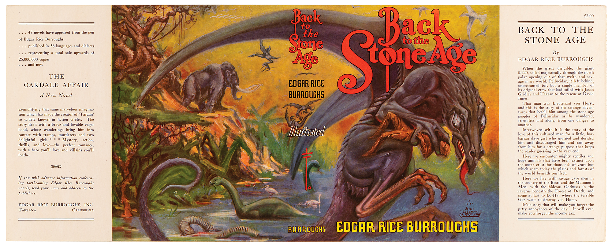 Edgar Rice Burroughs: Back to the Stone Age Original Unused Dust