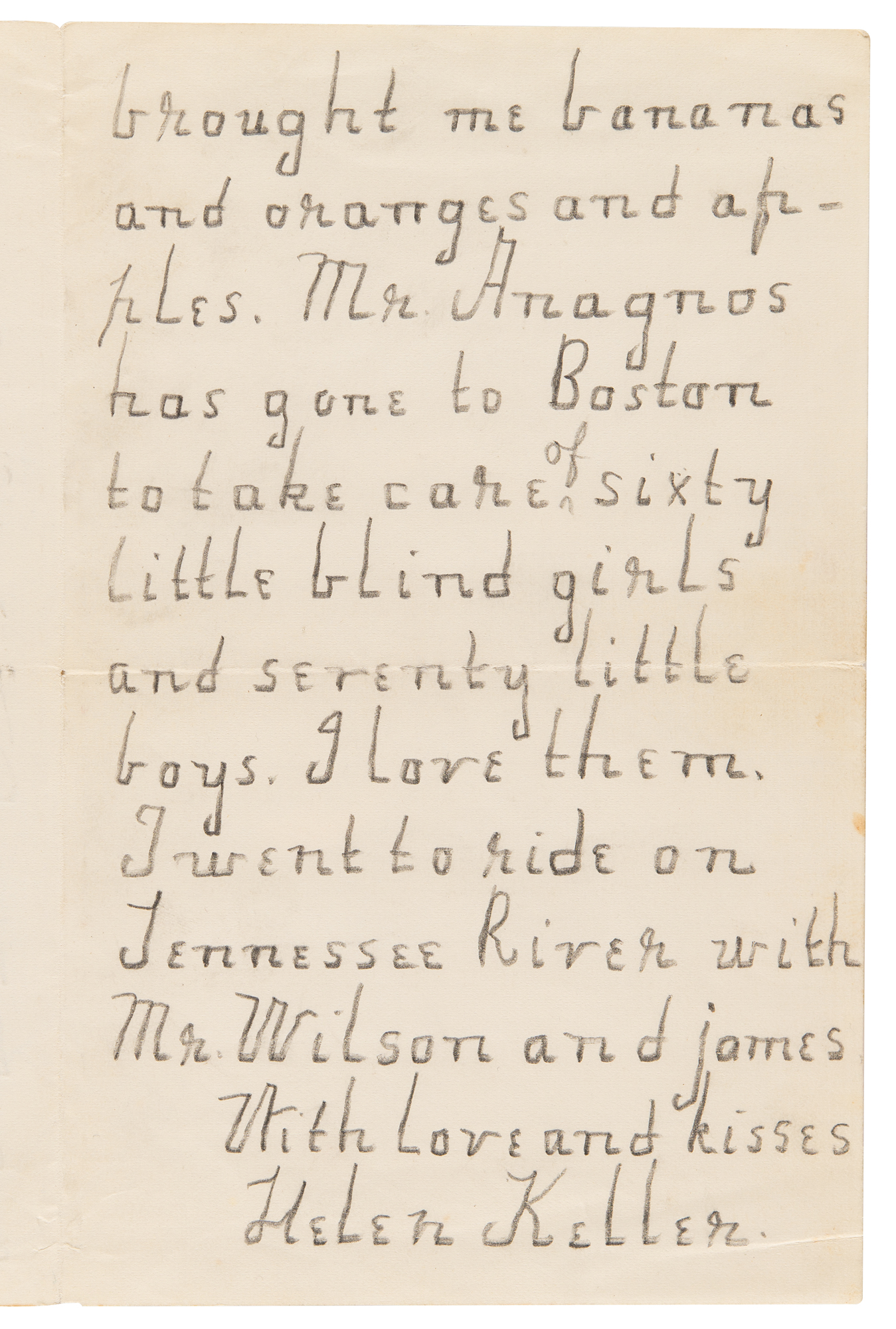 Helen Keller Autograph Letter Signed (Early, c. 1890) | RR Auction