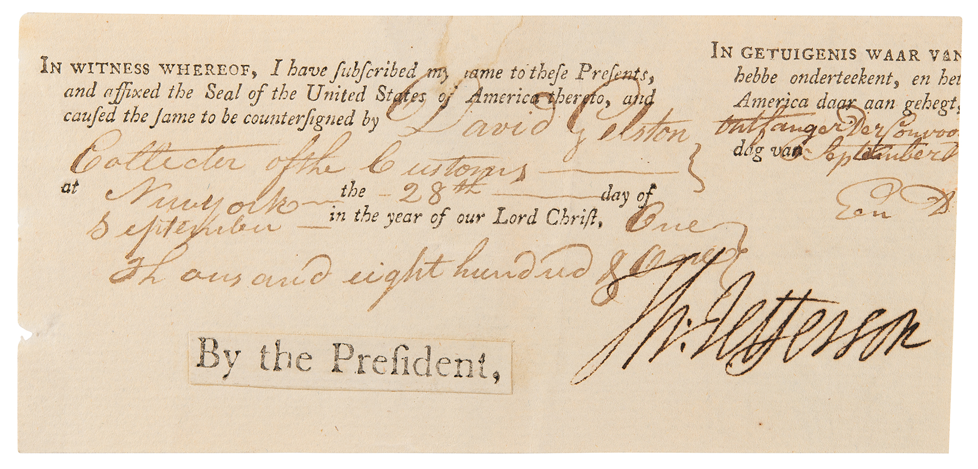 Thomas Jefferson Signature as President | RR Auction