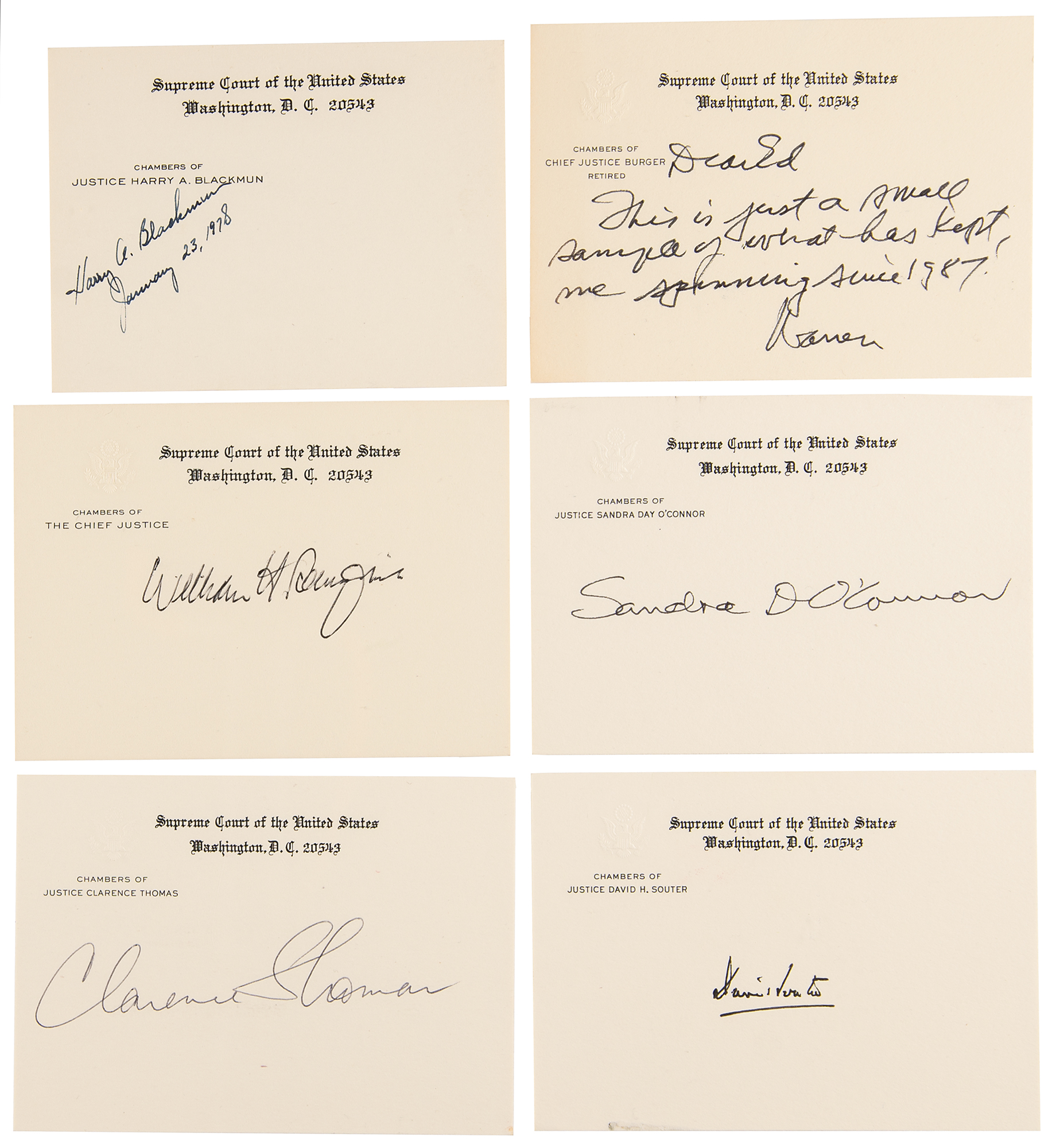 Supreme Court Justices (6) Signatures | RR Auction