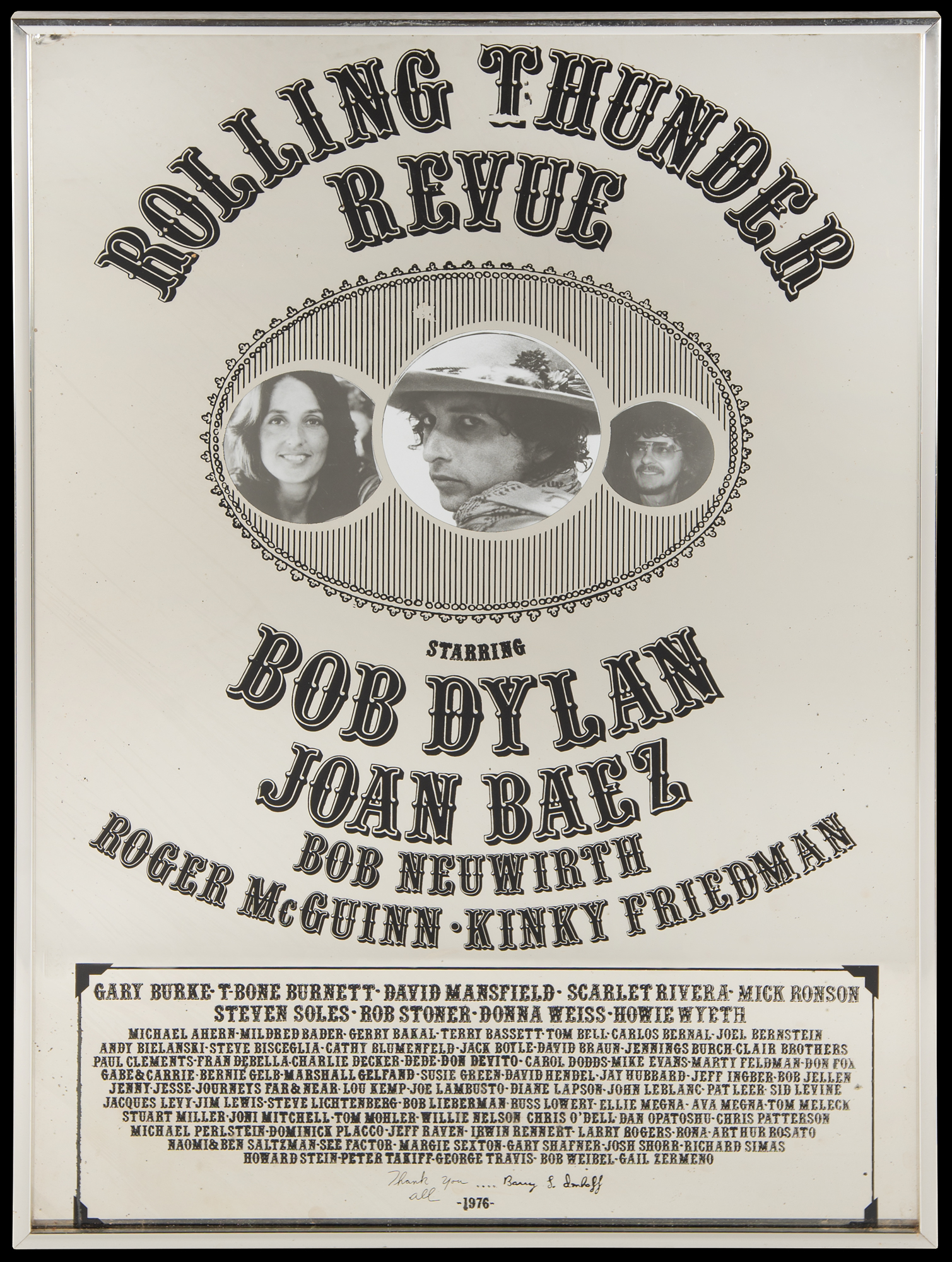 Bob Dylan: Rolling Thunder Revue Mirror - From the Collection of Bob