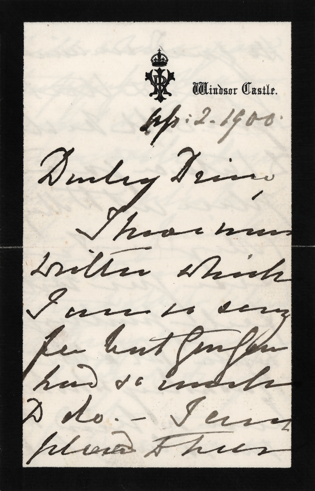 Queen Victoria Autograph Letter Signed to Prince Alexander of