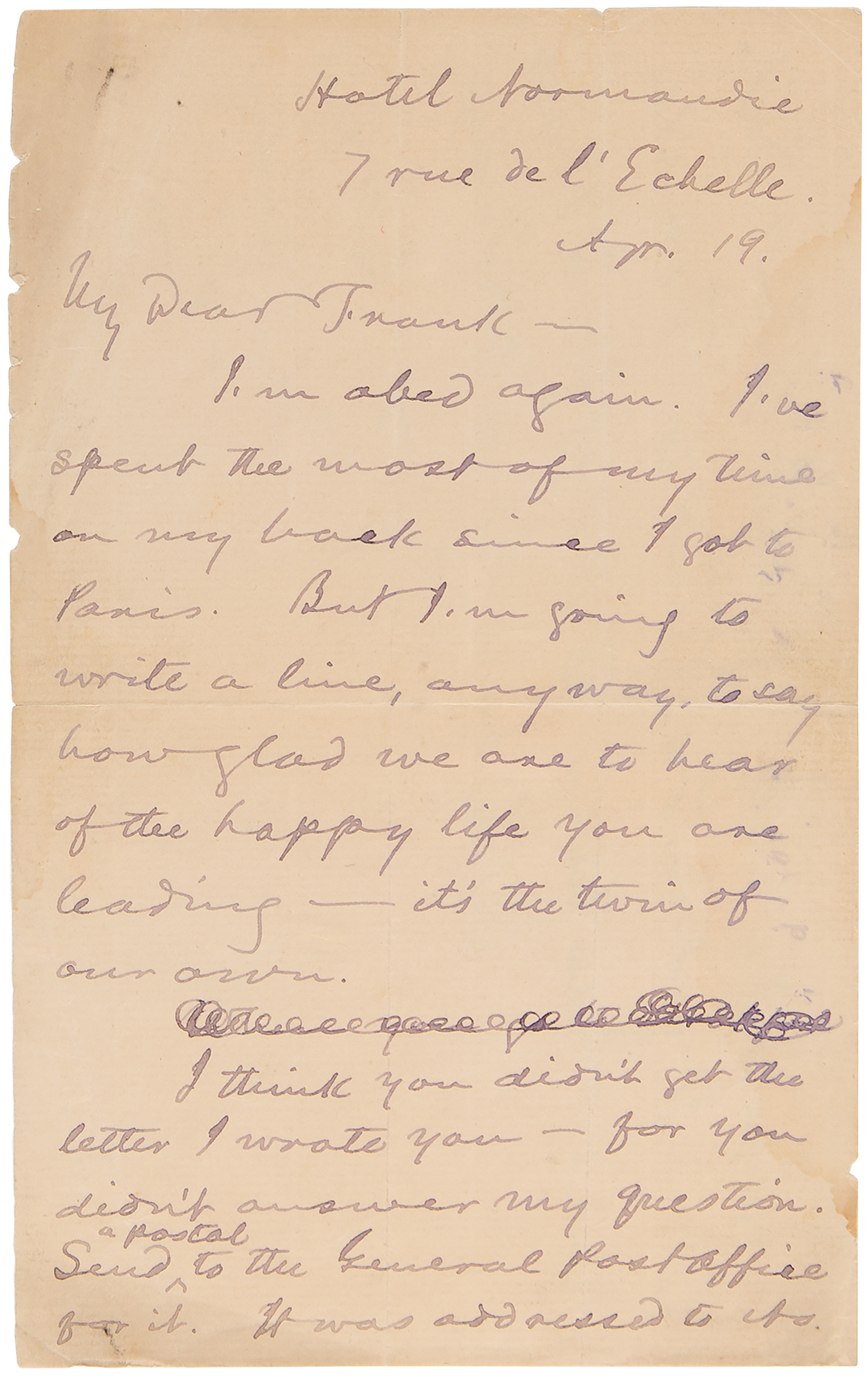 Samuel L. Clemens Autograph Letter Signed to Artist Francis Davis