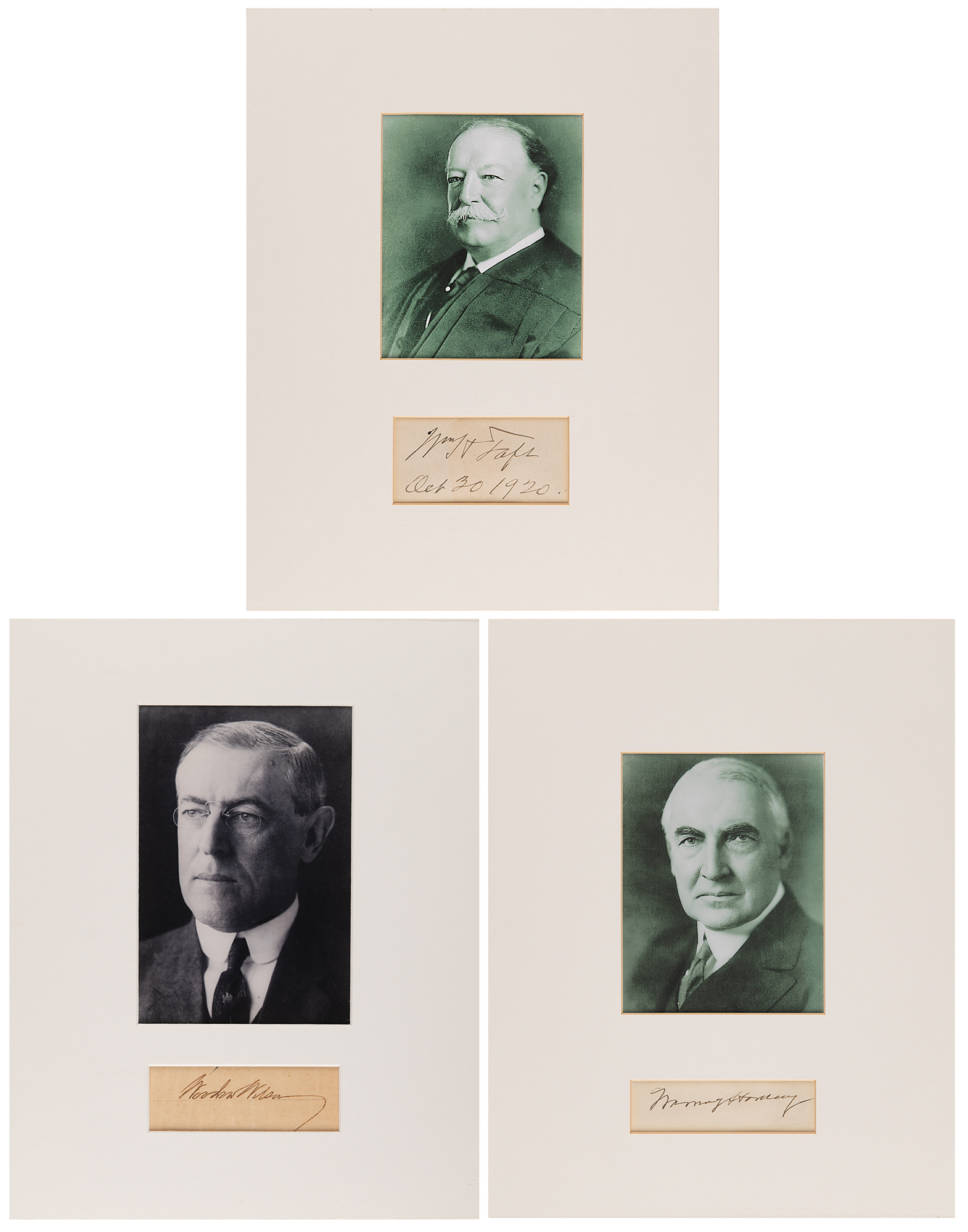 20th Century Presidents: Taft, Wilson, Harding (3) Signatures | RR