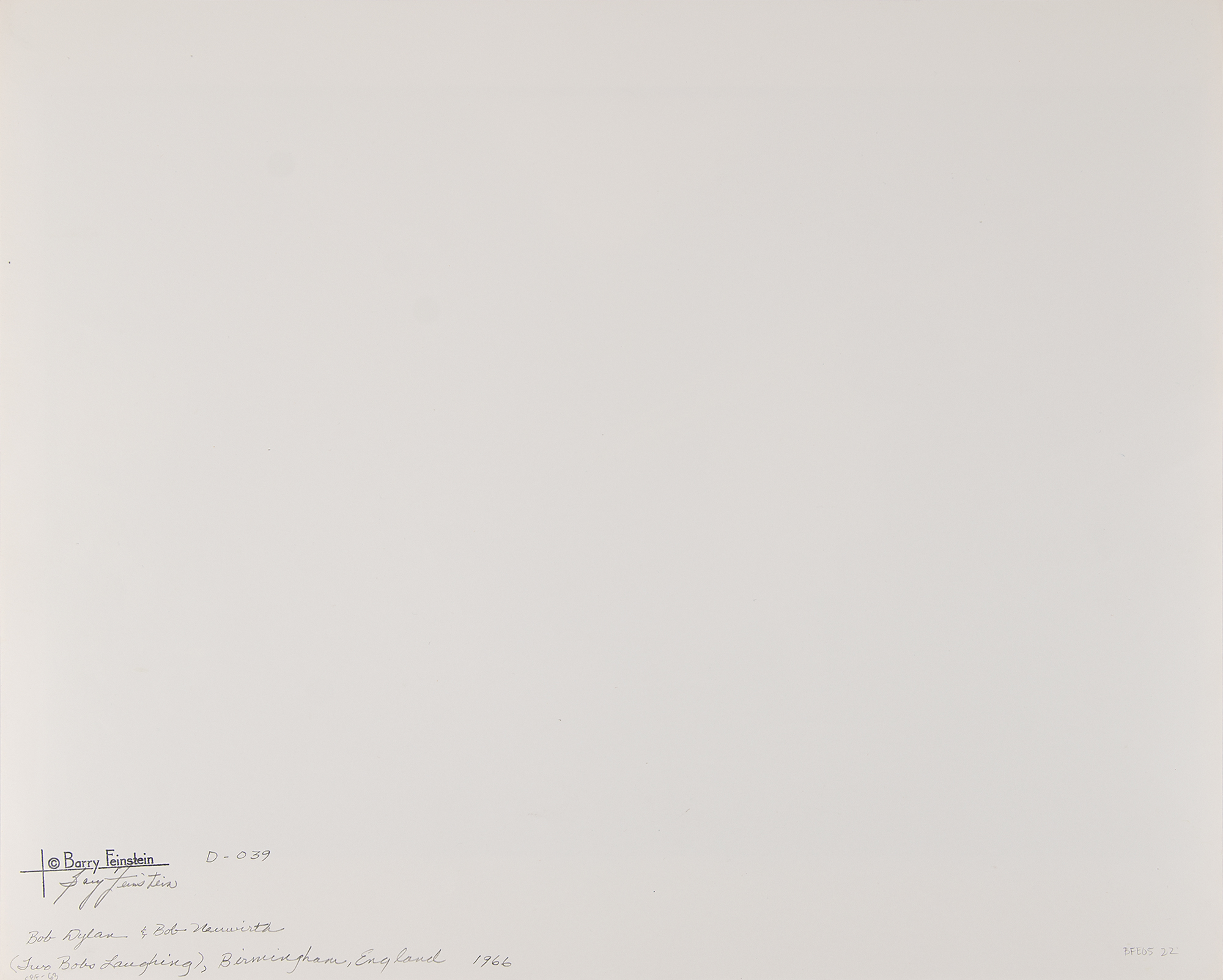 Bob Dylan and Bob Neuwirth Oversized Original Photograph by Barry