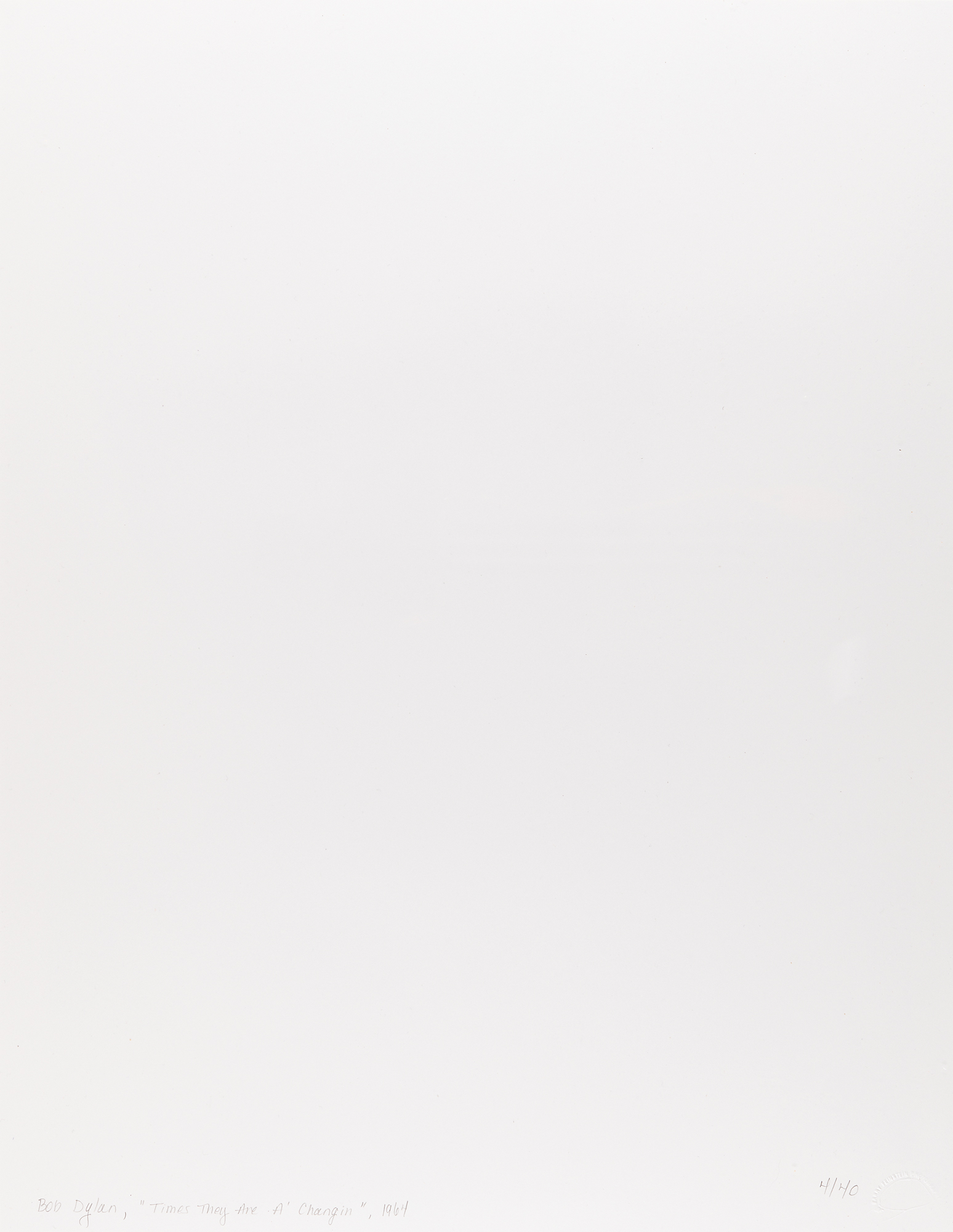 Bob Dylan Oversized Original Photograph by Barry Feinstein - 'The