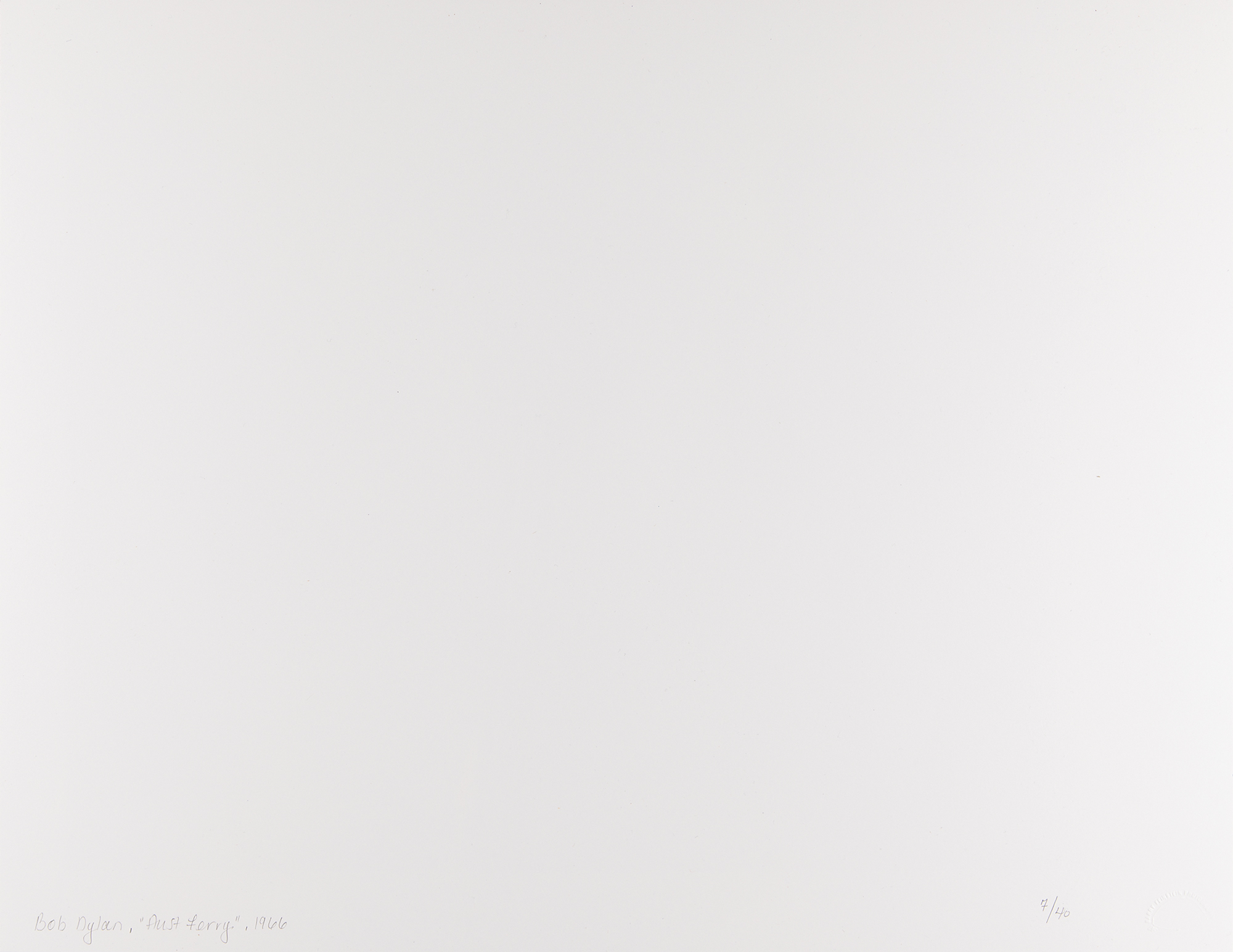 Bob Dylan Oversized Original Photograph by Barry Feinstein - 'Aust