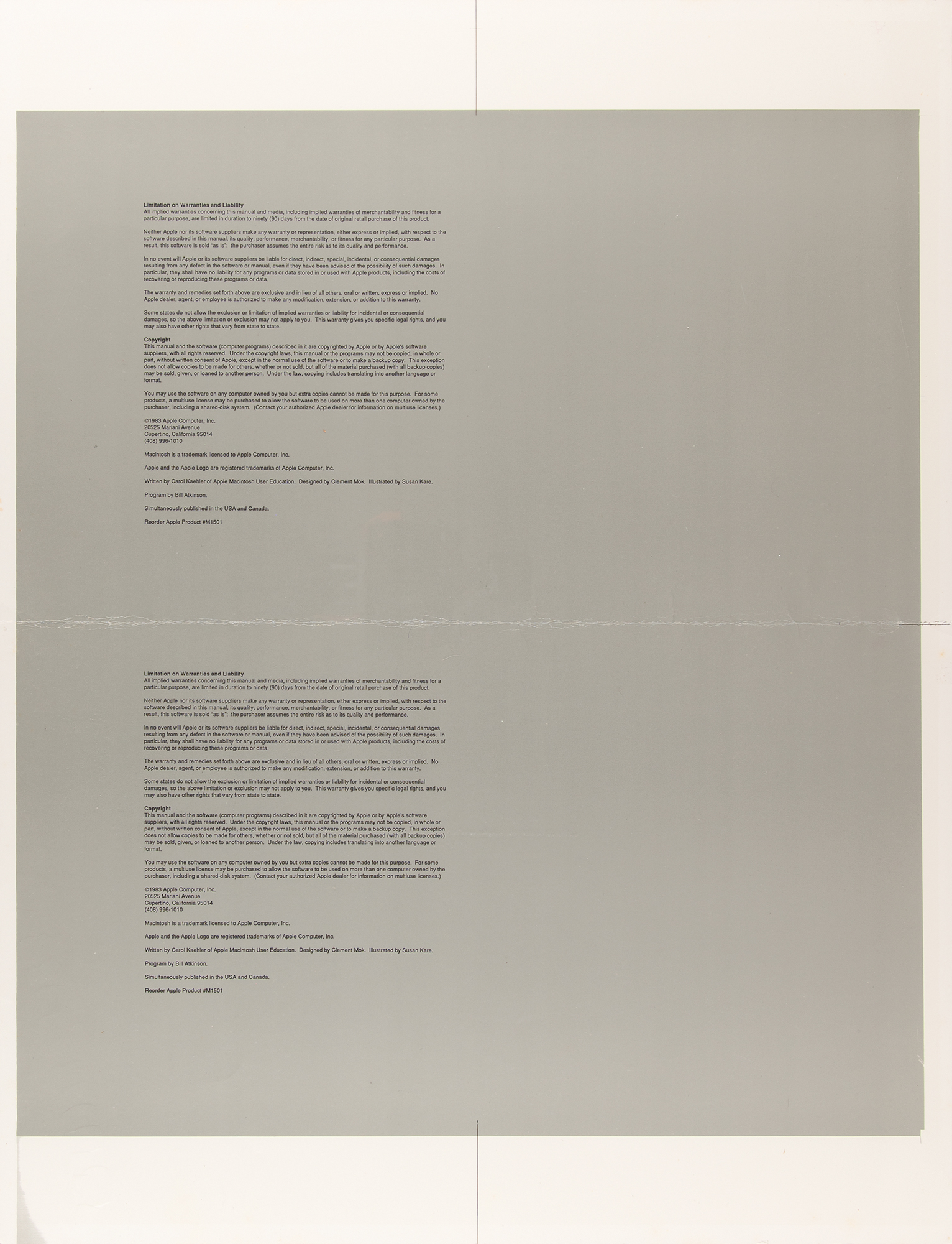 Apple Macintosh MacPaint and MacWrite Boxes, Manuals, and Color Proof