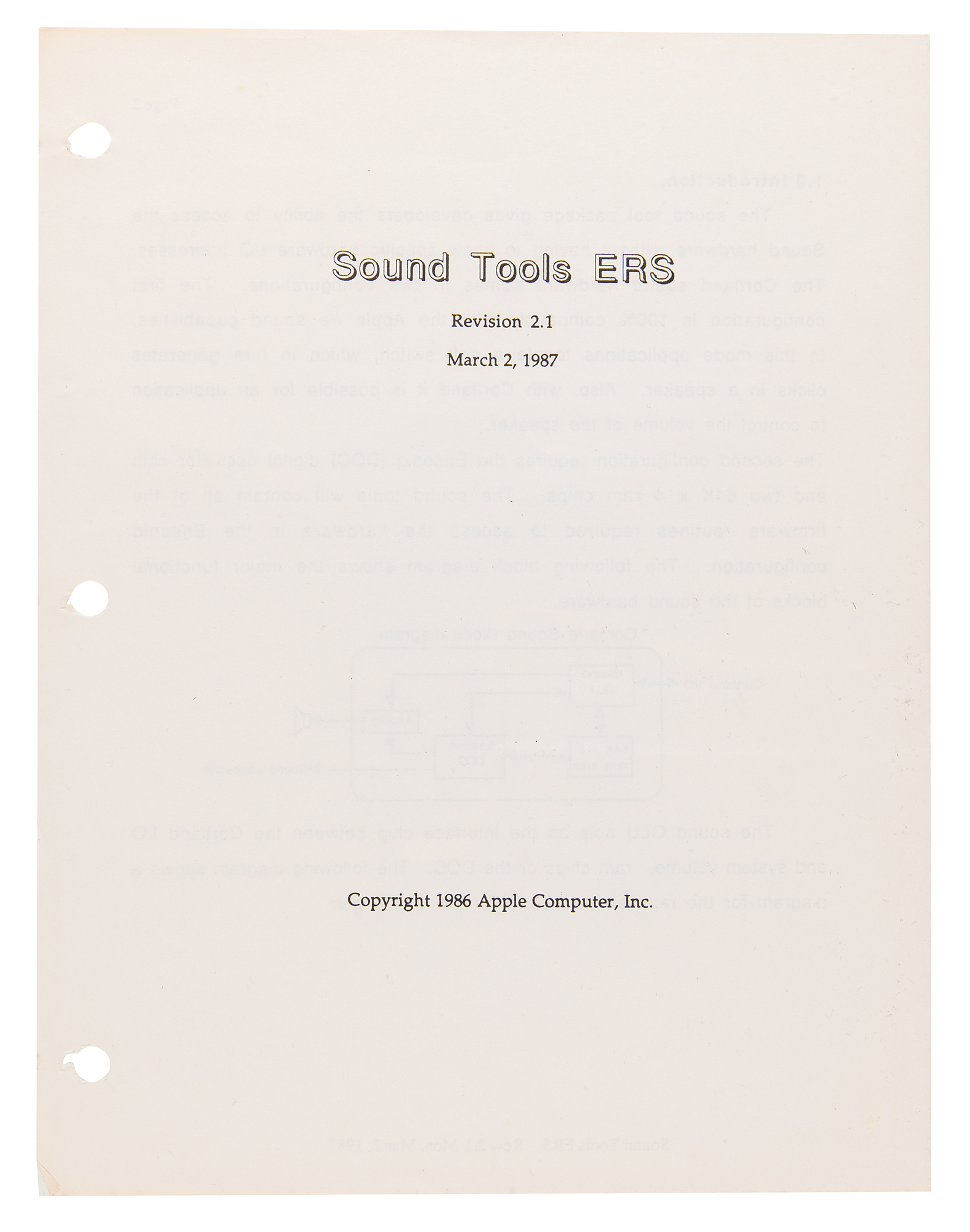 Apple IIGS Sound System/Interface Developer's Binder with Technical