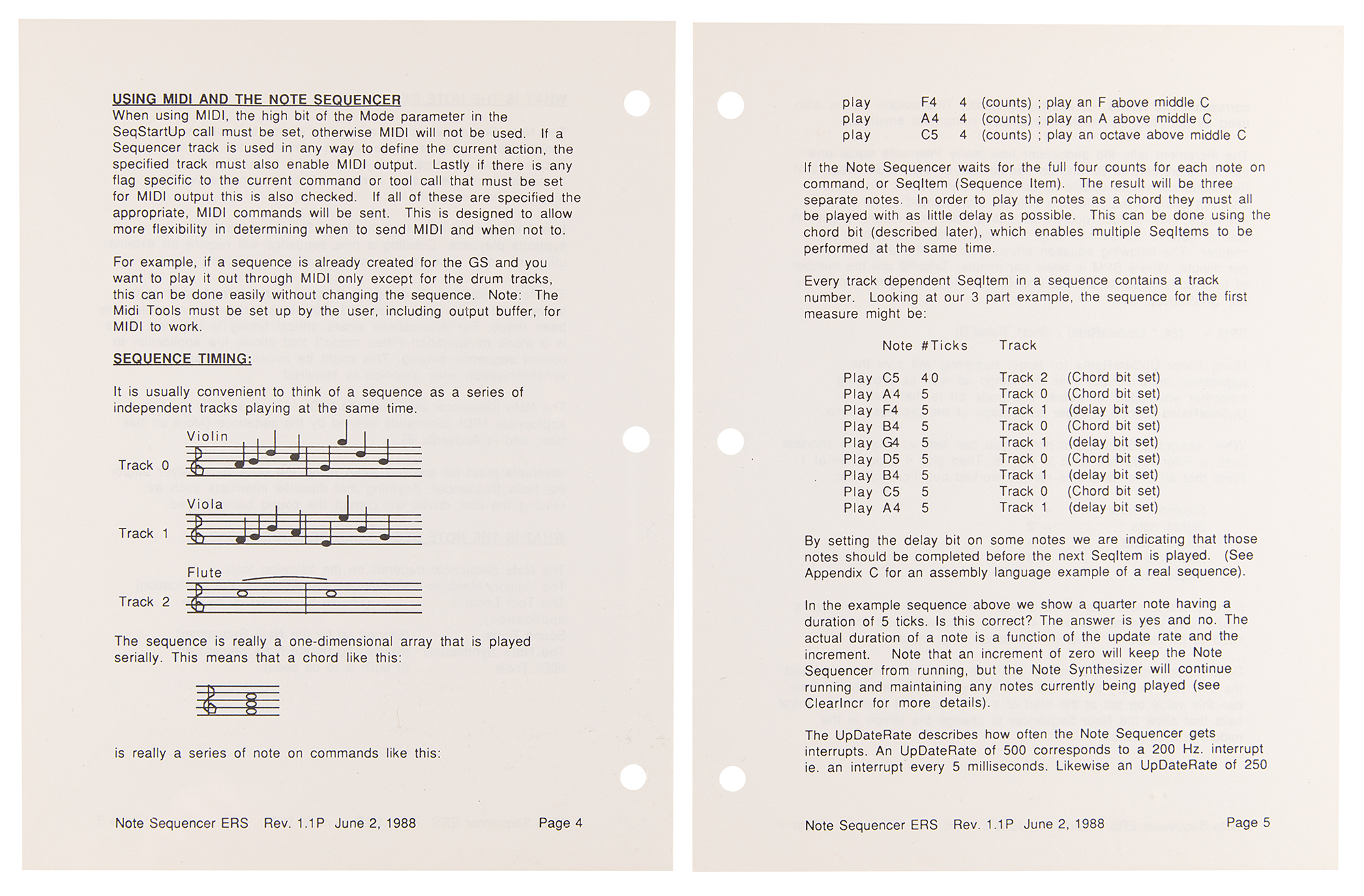 Apple IIGS Sound System/Interface Developer's Binder with Technical