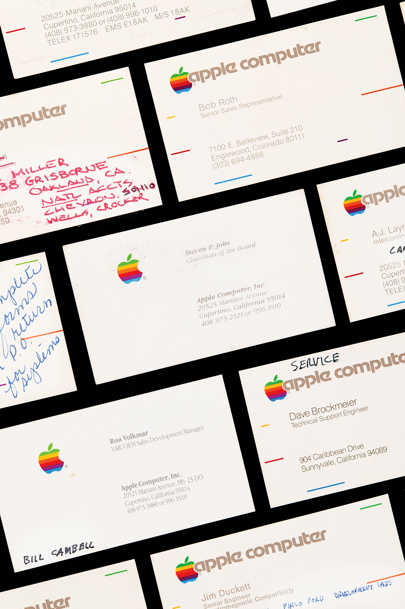 Steve Jobs Apple Business Card (c. 1985) with Miscellaneous Group of