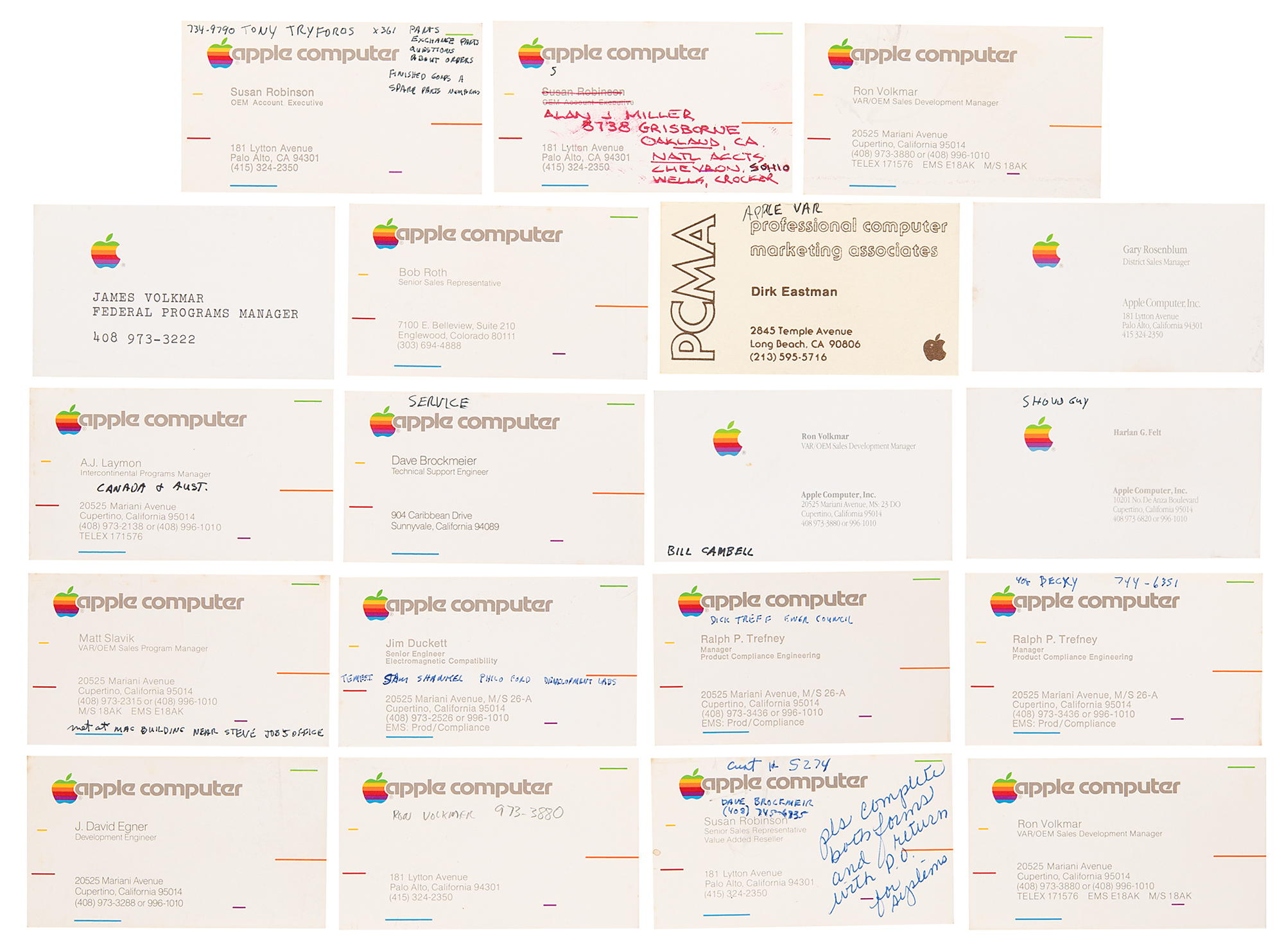 Steve Jobs Apple Business Card (c. 1985) with Miscellaneous Group of