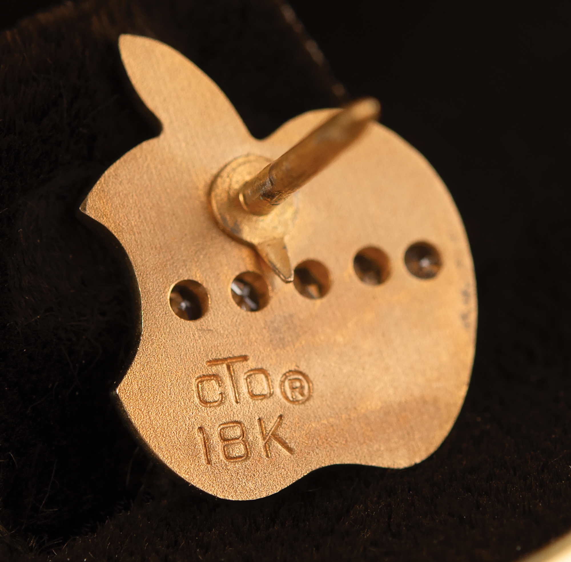 Apple 5-Year Service Award and Gold-and-Diamond Apple Pin - From the