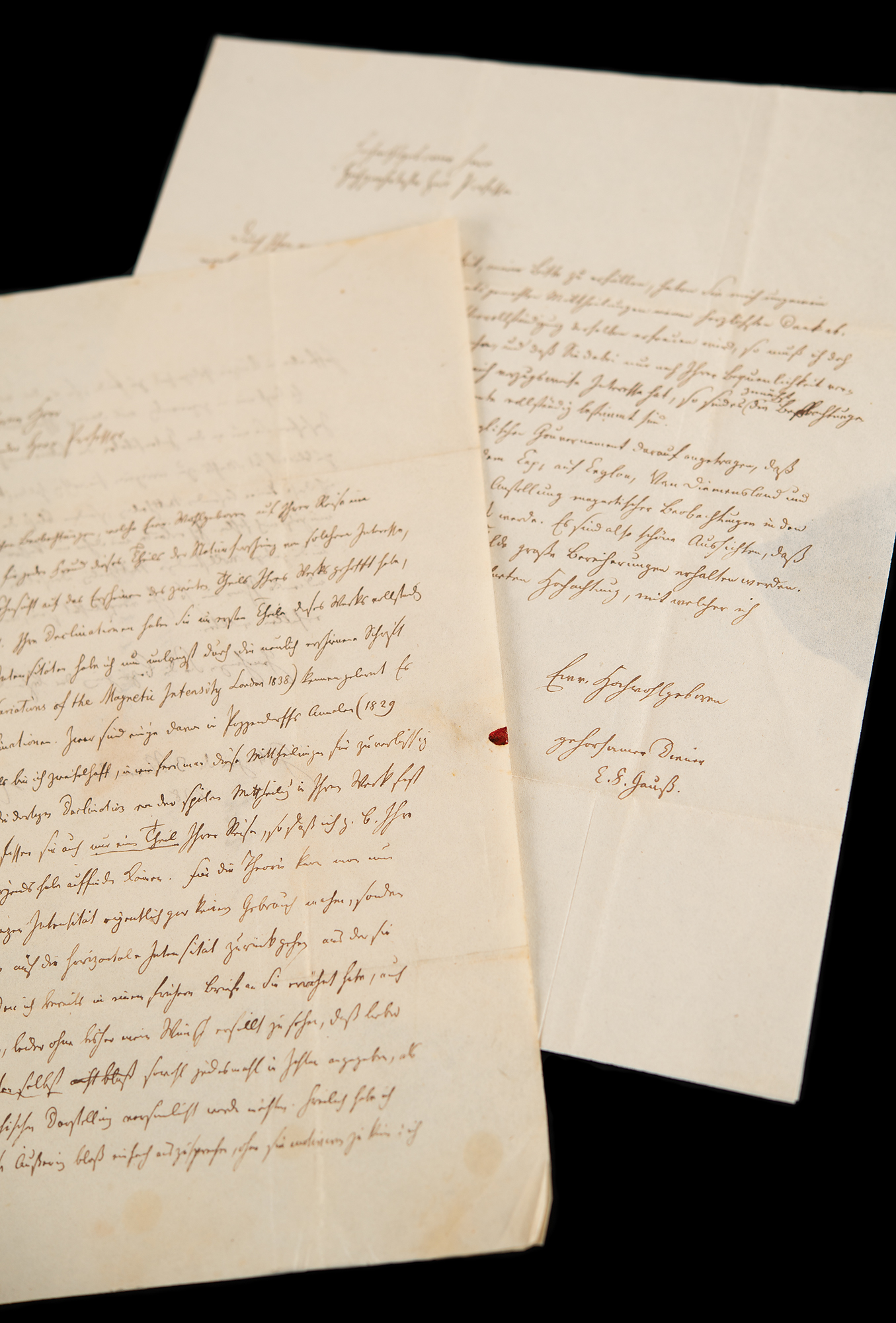 Carl Friedrich Gauss (2) Autograph Letters Signed on Earth's Magnetic