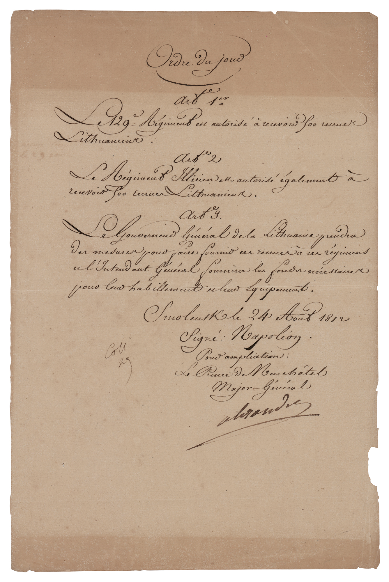 Louis-Alexandre Berthier Document Signed | RR Auction