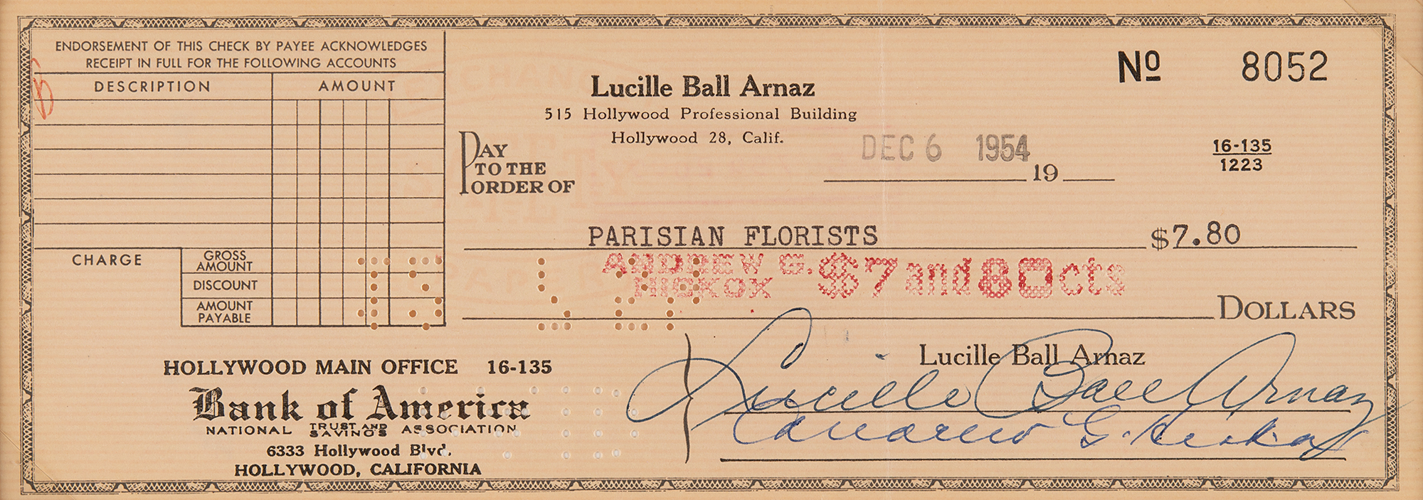 Lucille Ball and Desi Arnaz (2) Signed Checks | RR Auction