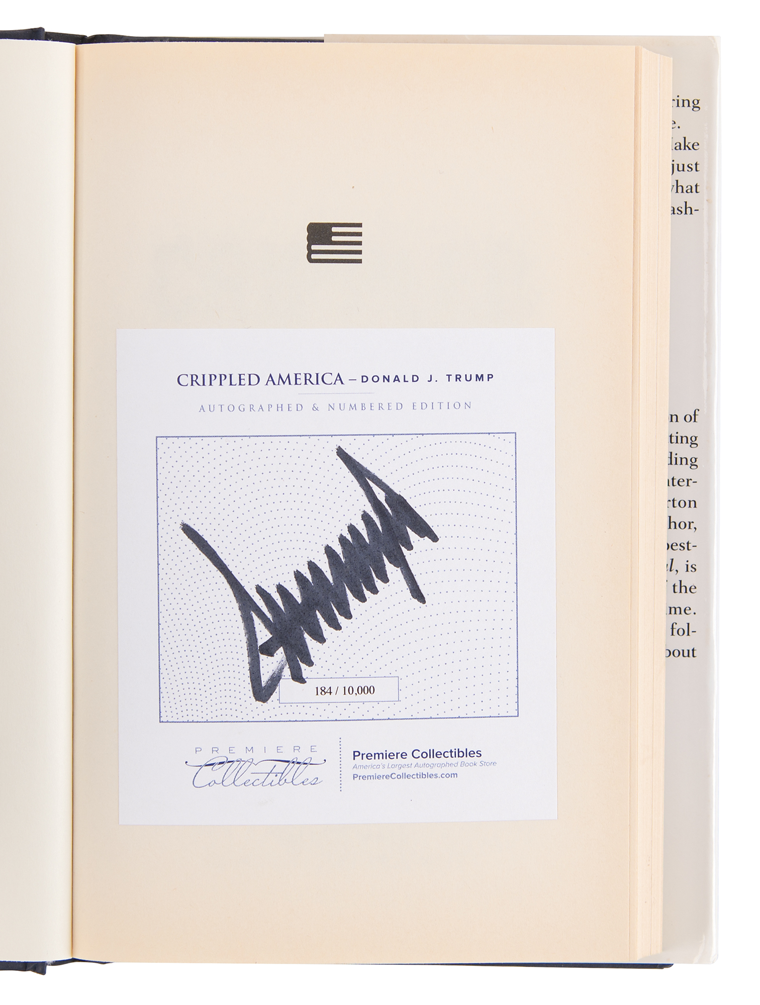 Donald Trump Signed Book - Crippled America (Ltd. Ed. #184/10000) | RR