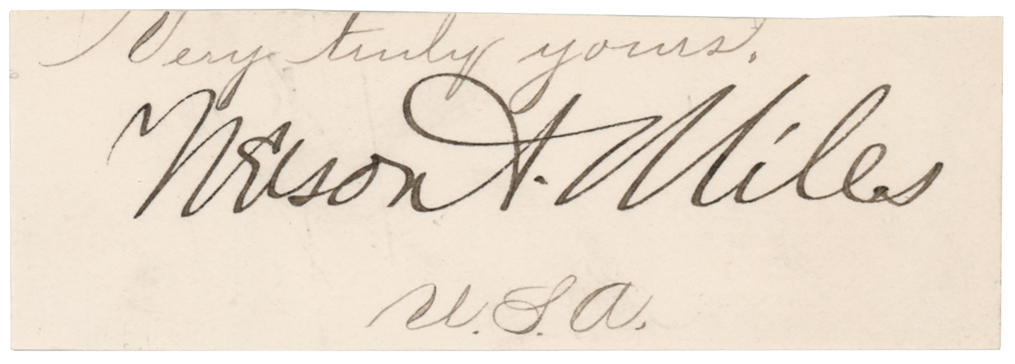 Nelson A. Miles Signature | RR Auction