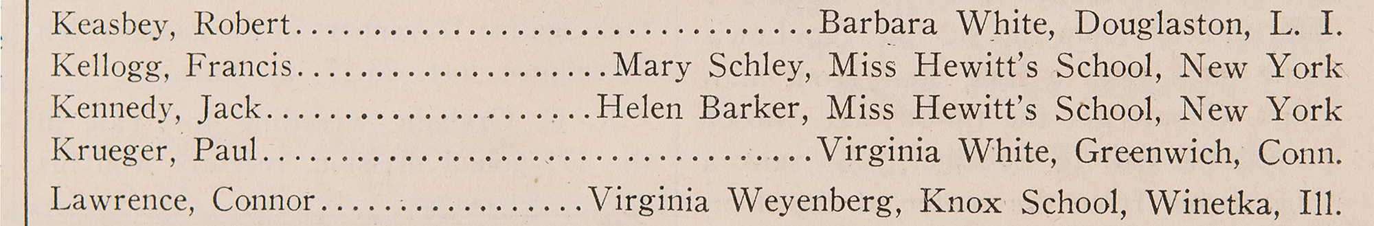 John F. Kennedy: 1935 Festivities Issue of The Choate News | RR
