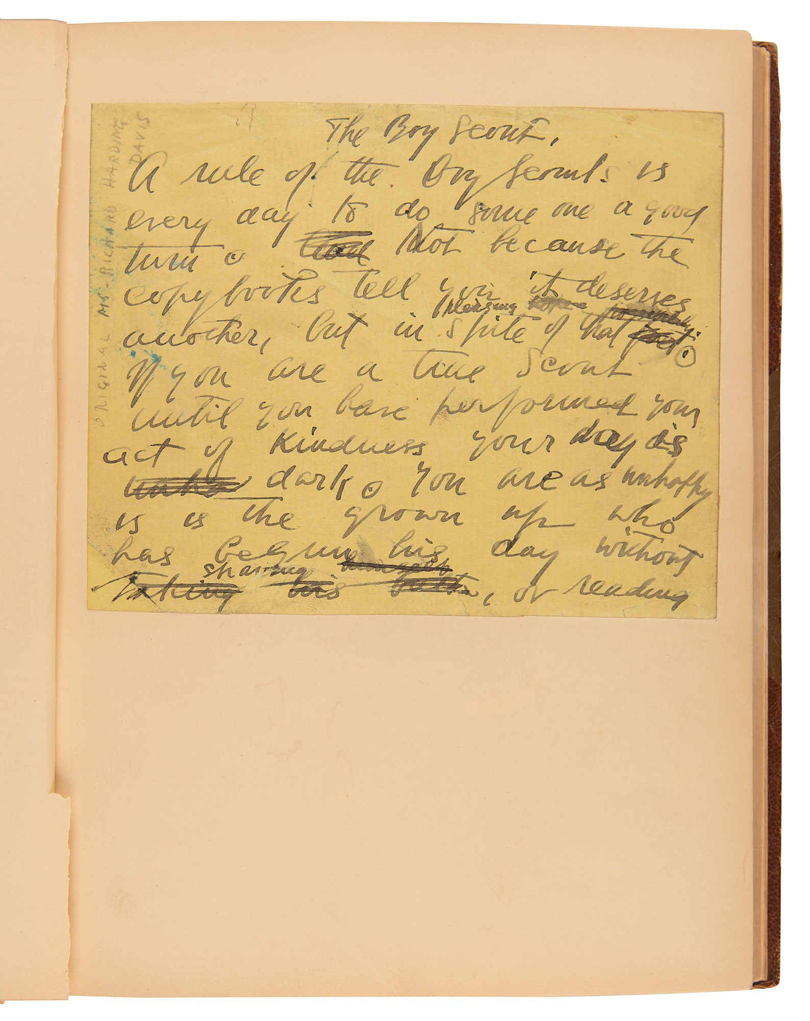 Richard Harding Davis Autograph Manuscript Signed - Draft for 'The Boy