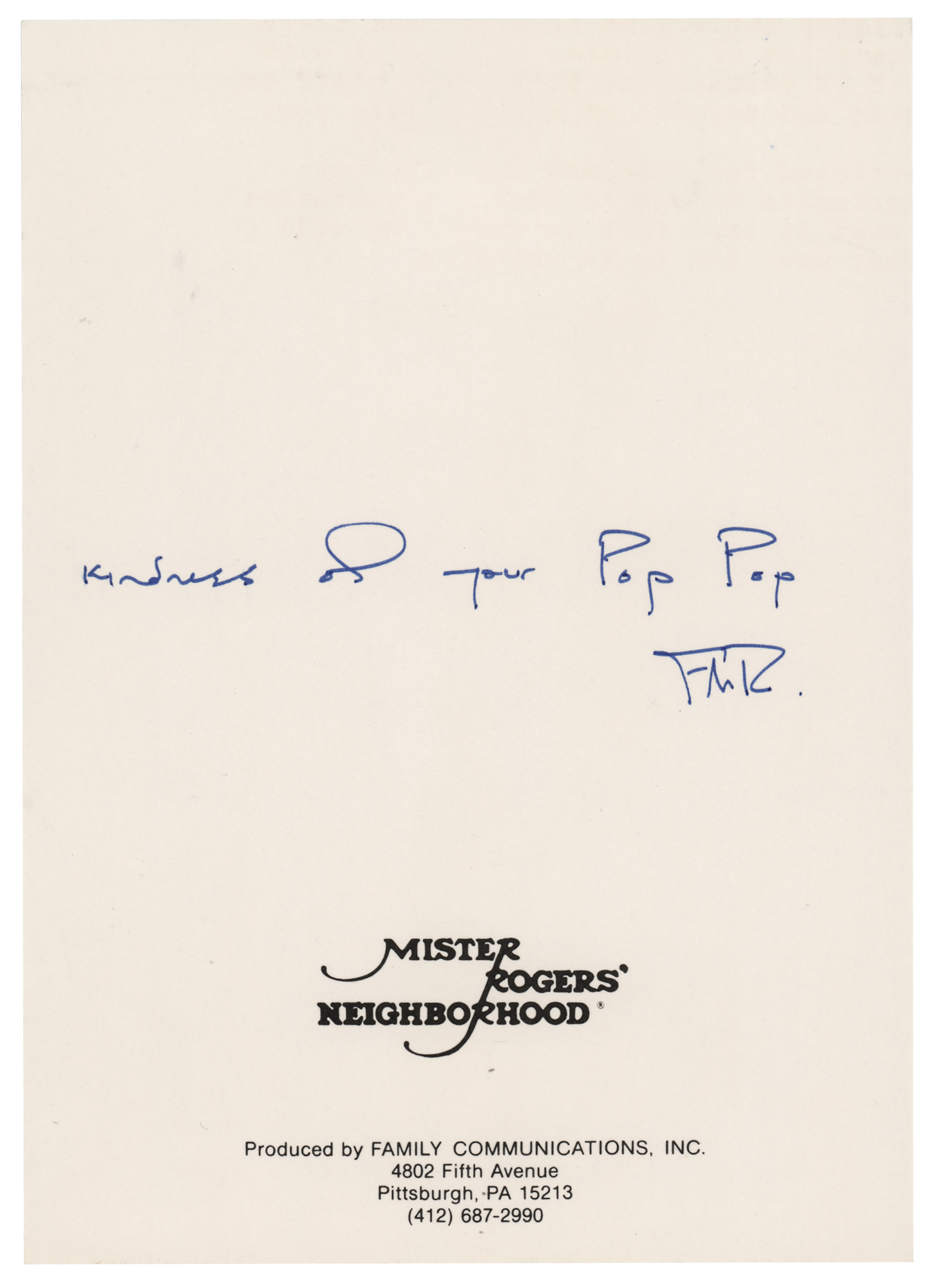 Fred Rogers Signed Photograph and Typed Letter Signed | RR Auction