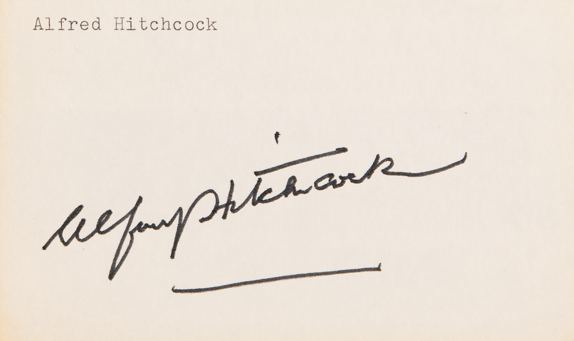Alfred Hitchcock Signature | RR Auction