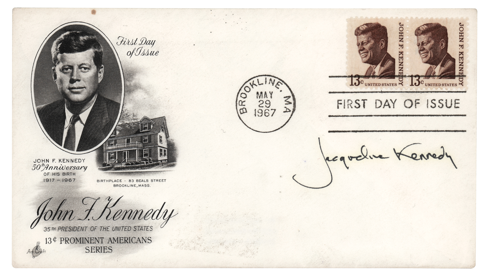 Jacqueline Kennedy Signed First Day Cover | RR Auction