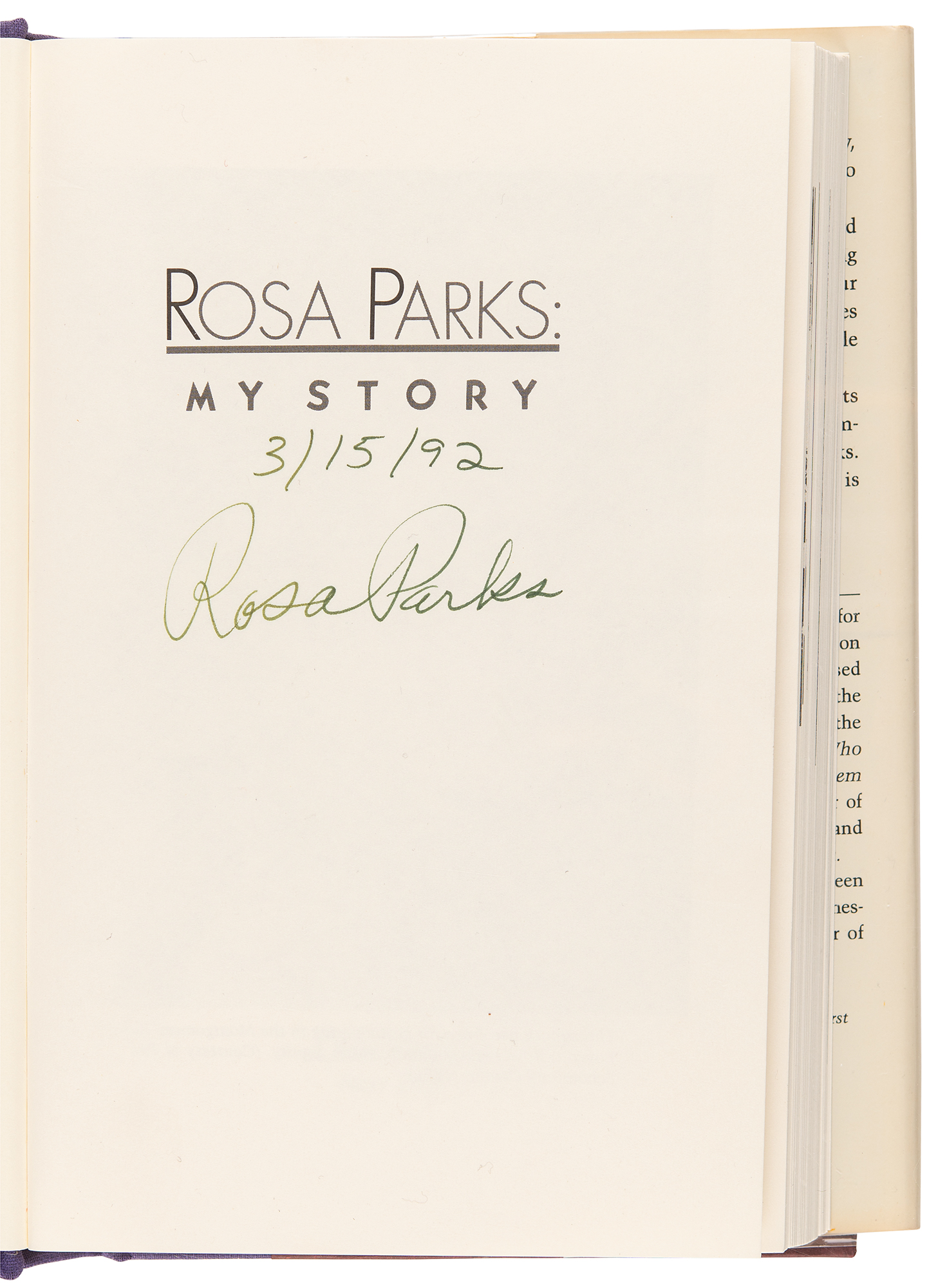 Rosa Parks Signed Book - My Story | RR Auction