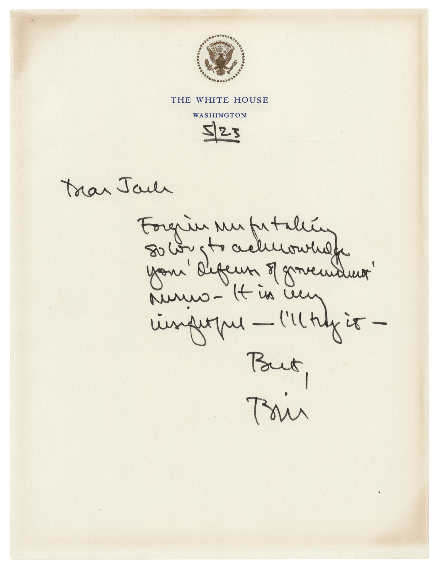 Bill Clinton Autograph Letter Signed as President | RR Auction