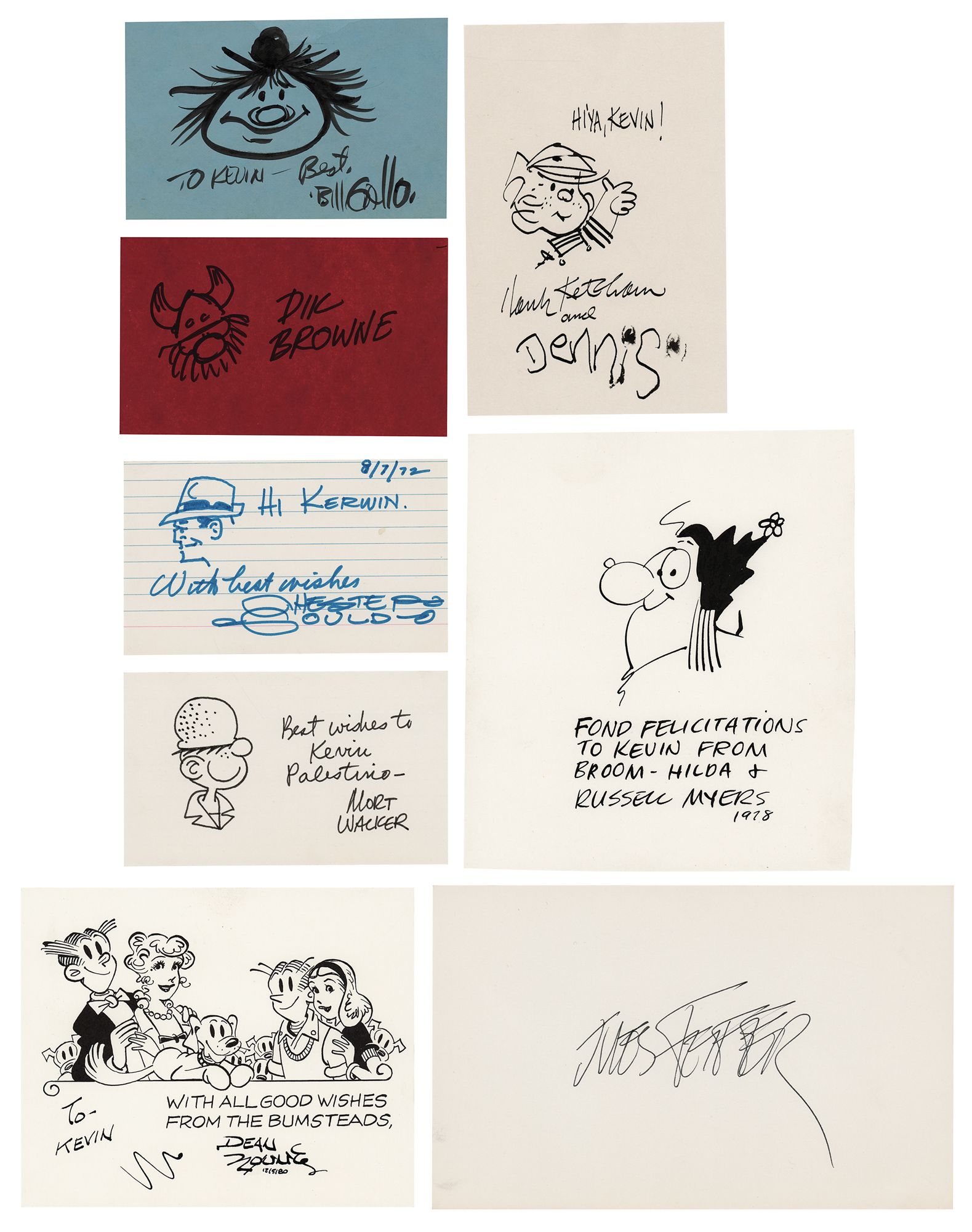 Cartoonists (8) Sketches and Signatures | RR Auction