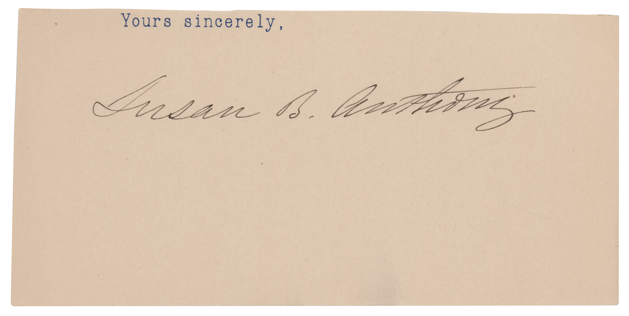 Susan B. Anthony Signature | RR Auction