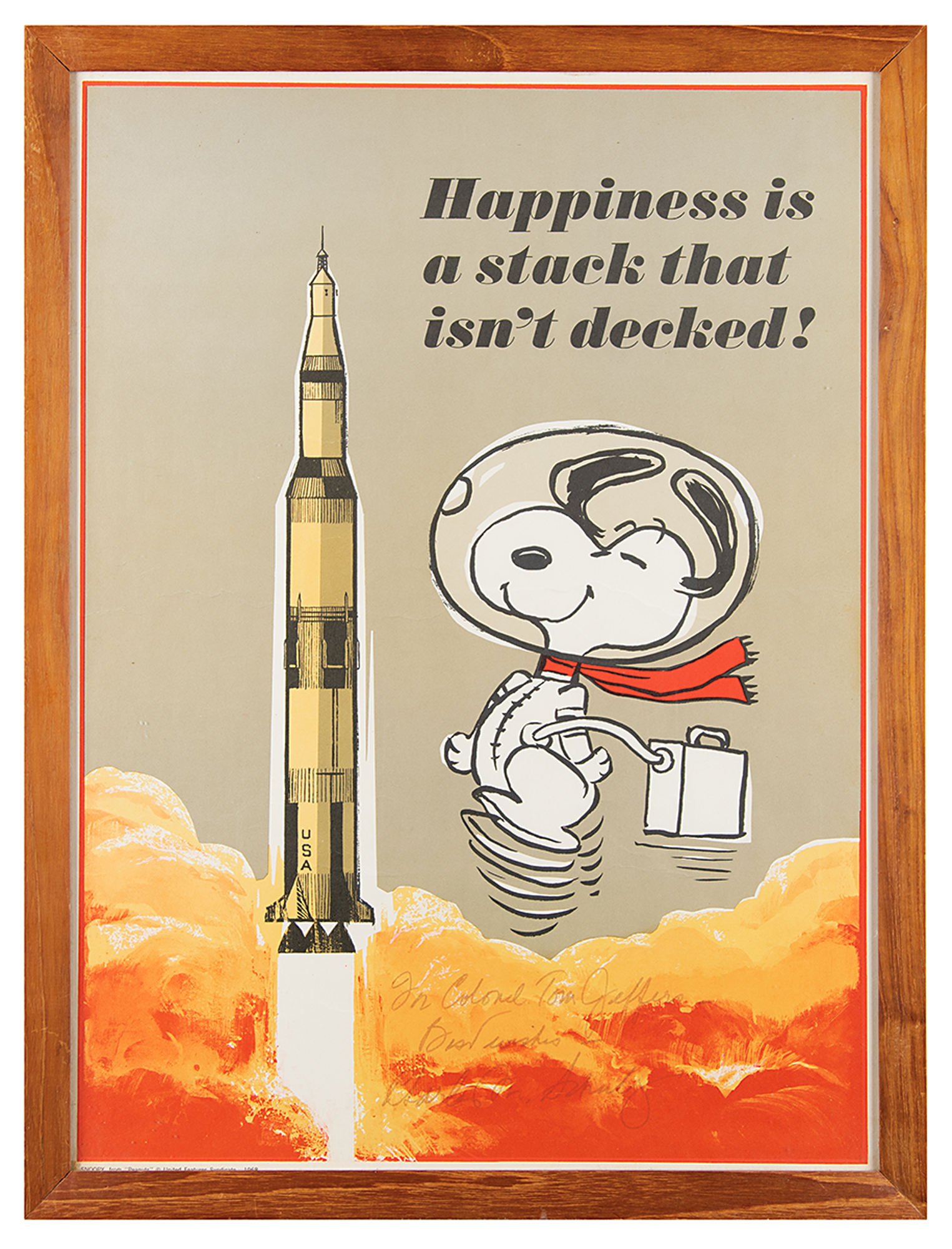 Charles Schulz Signed 'Apollo Snoopy' Poster | RR Auction