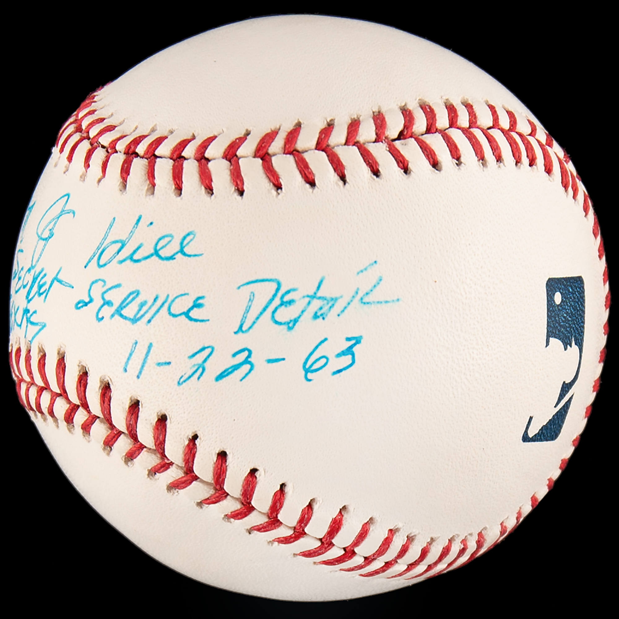 Kennedy Assassination: Clint Hill Signed Baseball - "The Kennedy