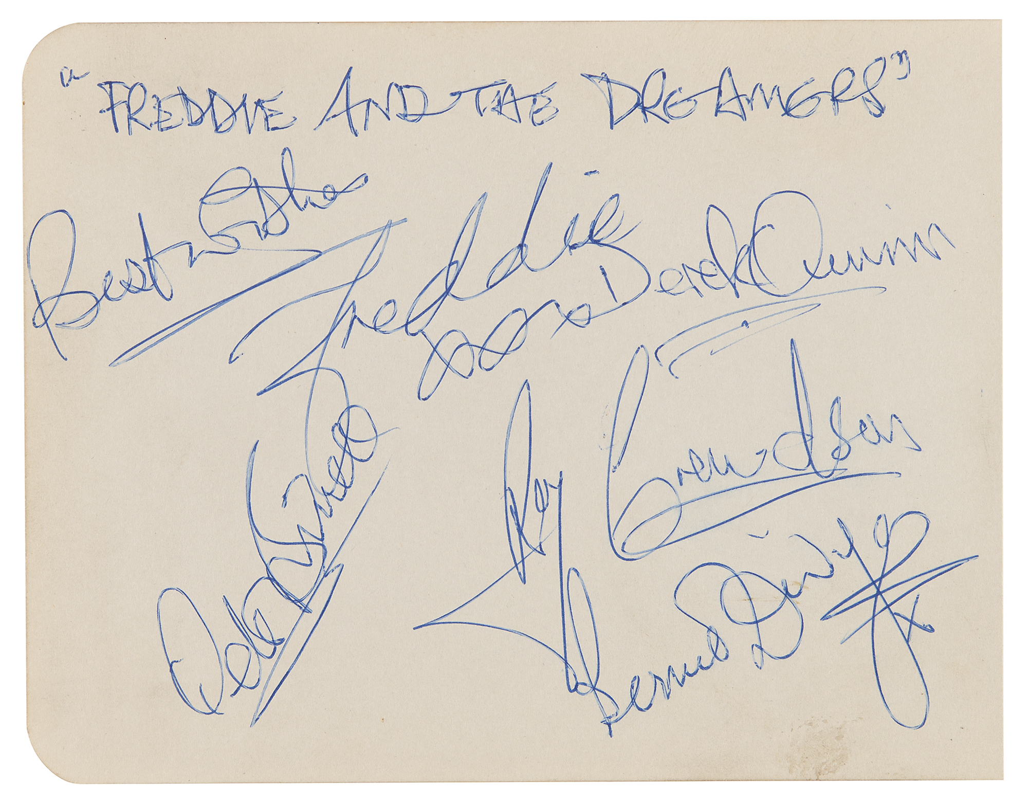 Freddie and the Dreamers Signatures | RR Auction