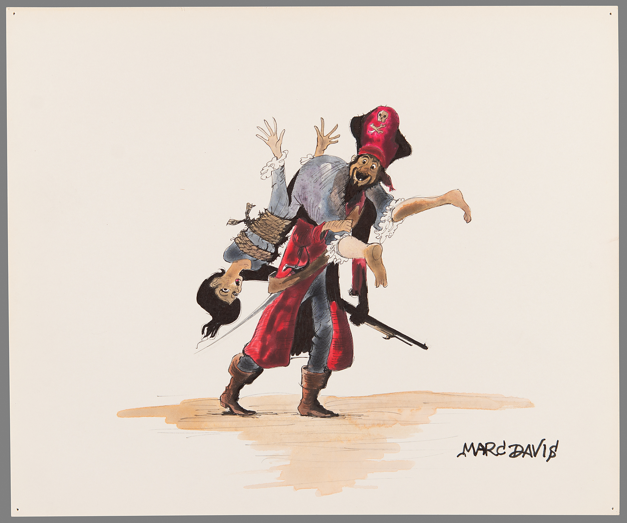 Pirates of the Caribbean ride concept painting by Marc Davis | RR