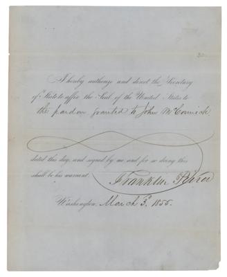 Franklin Pierce Document Signed as President | RR Auction