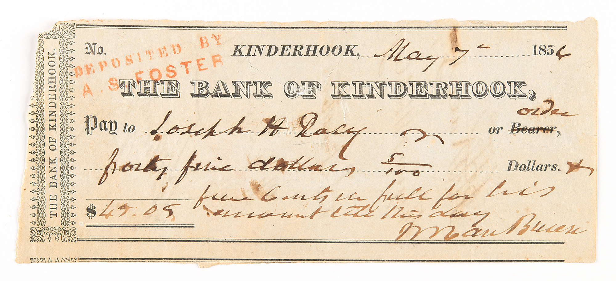 Martin Van Buren Signed Check | RR Auction