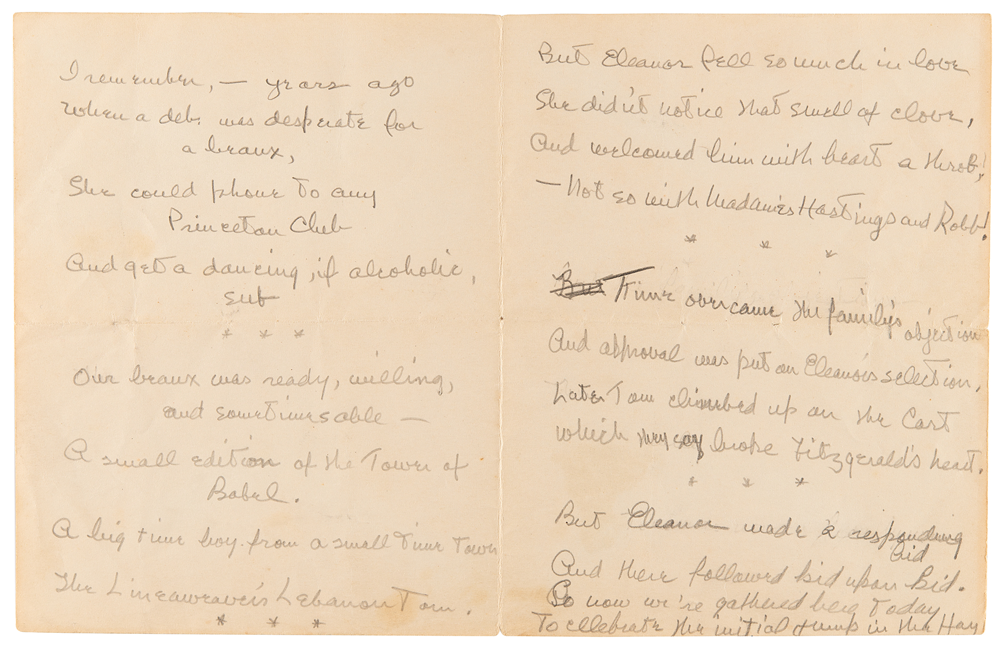 F. Scott Fitzgerald Autograph Letter Signed and Handwritten Poem: