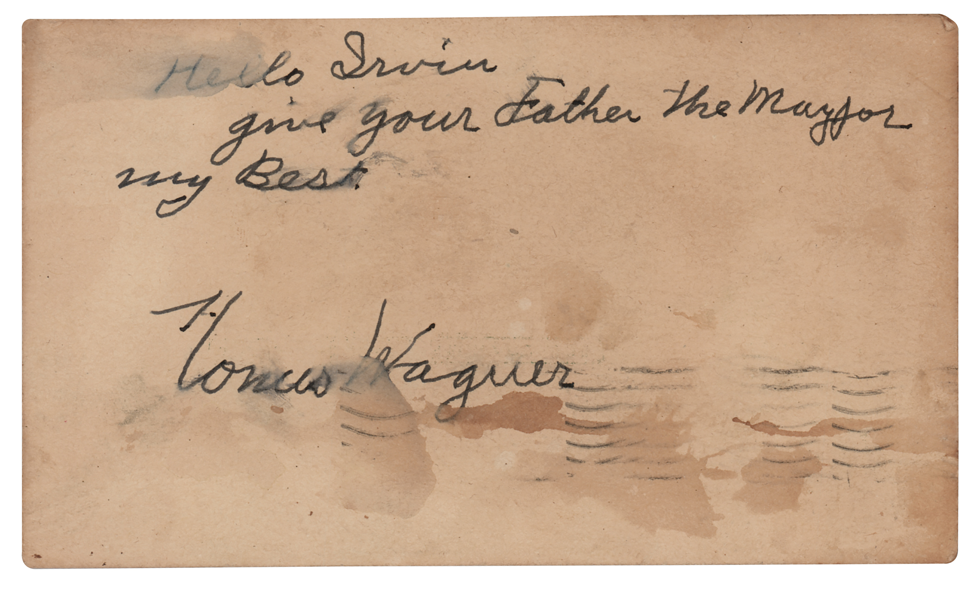 Honus Wagner Signature | RR Auction